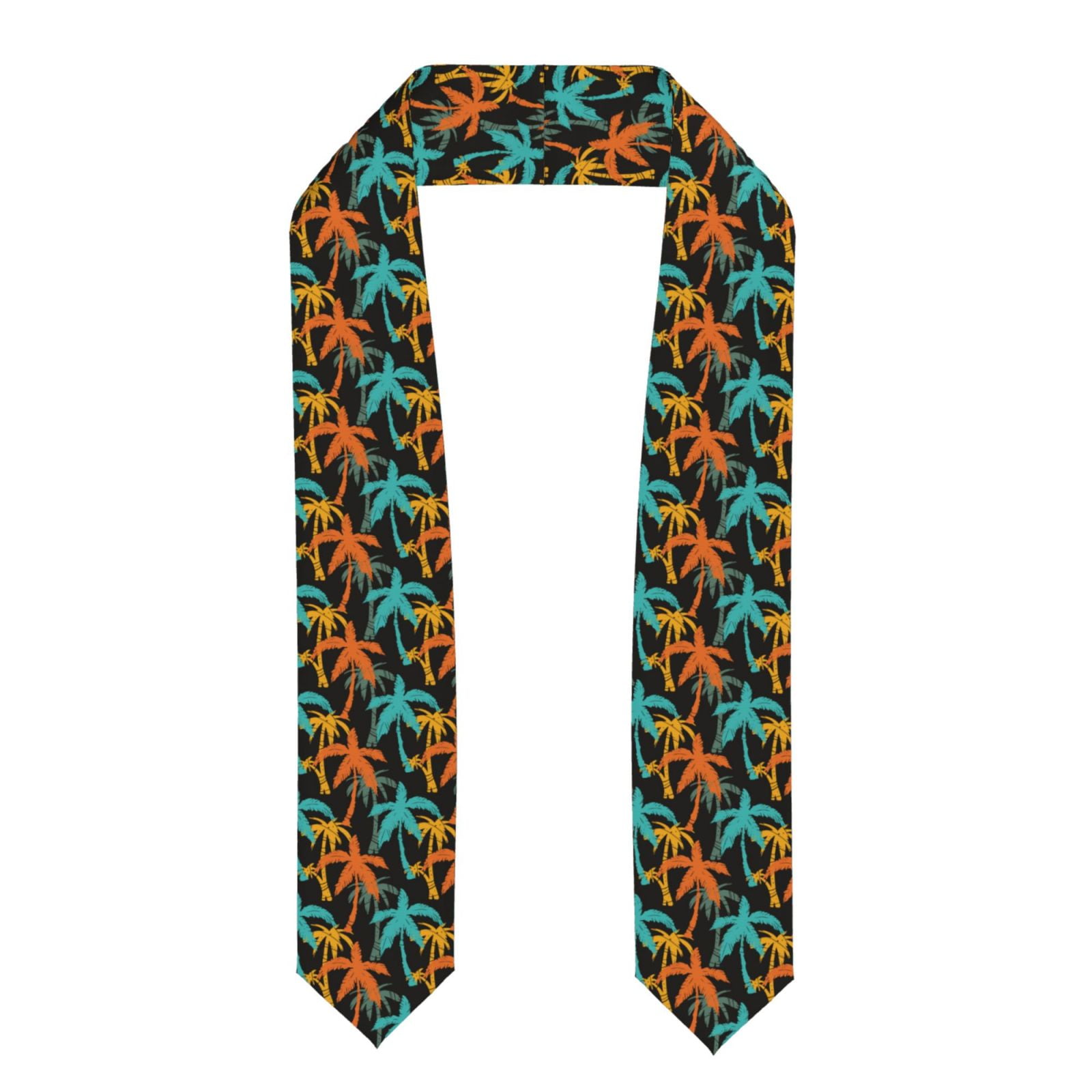 Qokaie Palm Trees Pattern Graduation Shawl Stole – Academic Stole,Satin ...