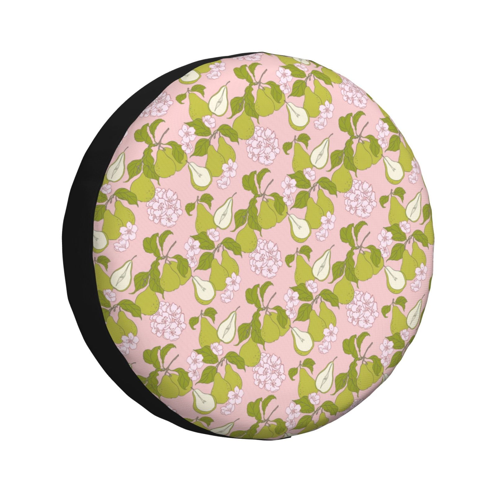 Qokaie Pears And Flower Pattern Tire Cover, Waterproof Leather Wheel ...