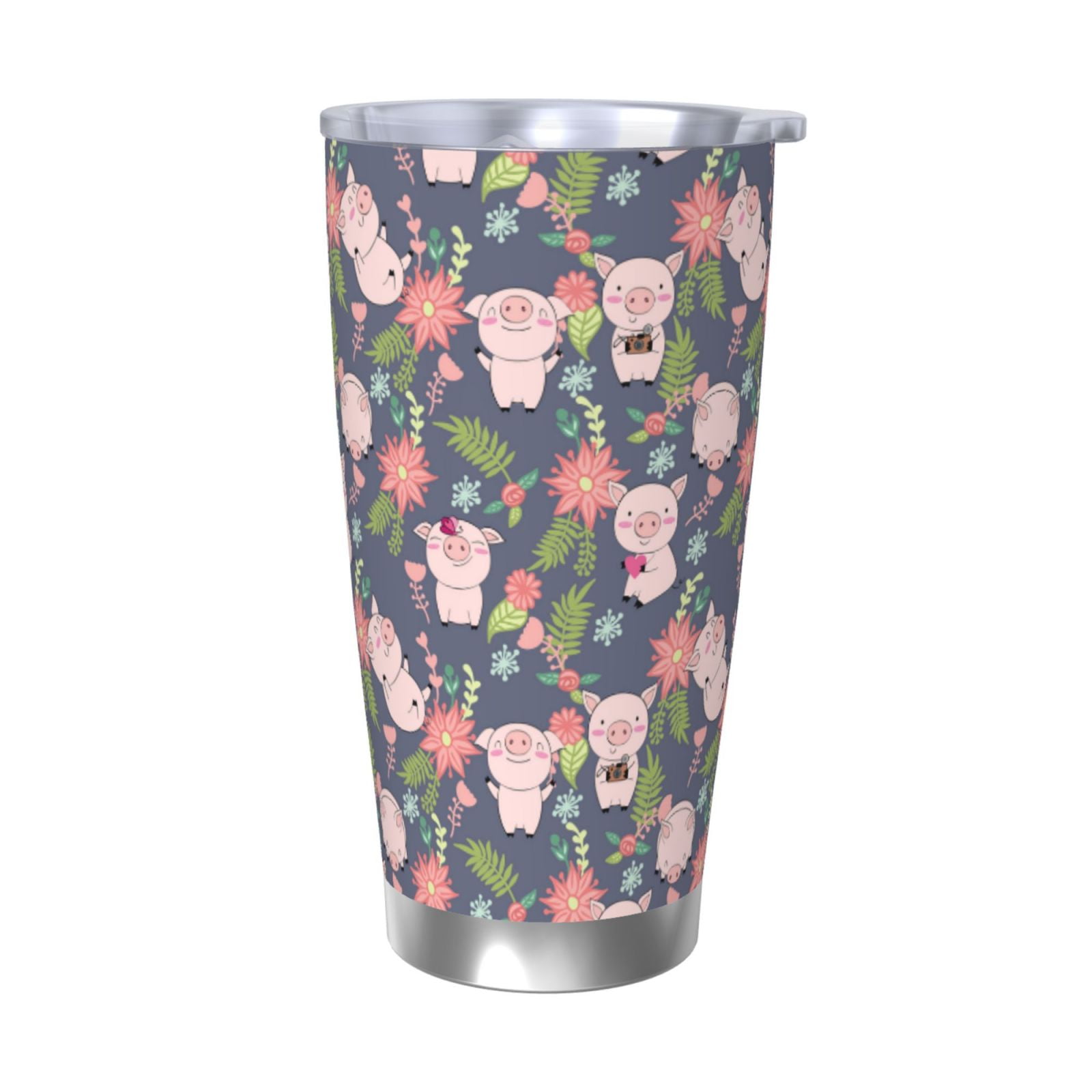 Qokaie Pigs 1 Pattern 20 Oz Coffee Car Insulated Coffee Cup With Lid ...