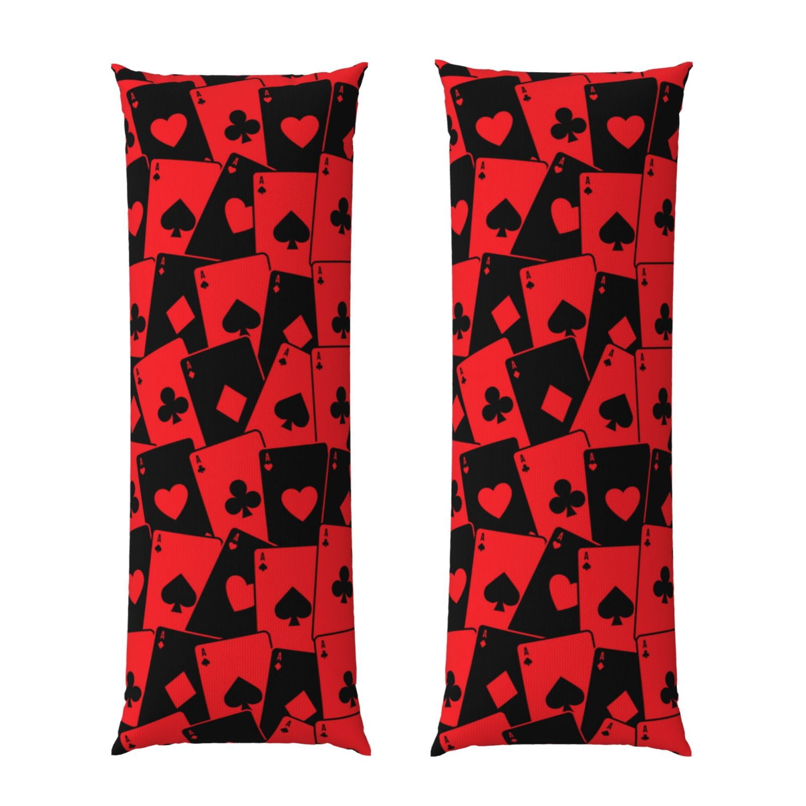 Qokaie Playing Cards Print Cotton Hypoallergenic Body Pillow protectors ...