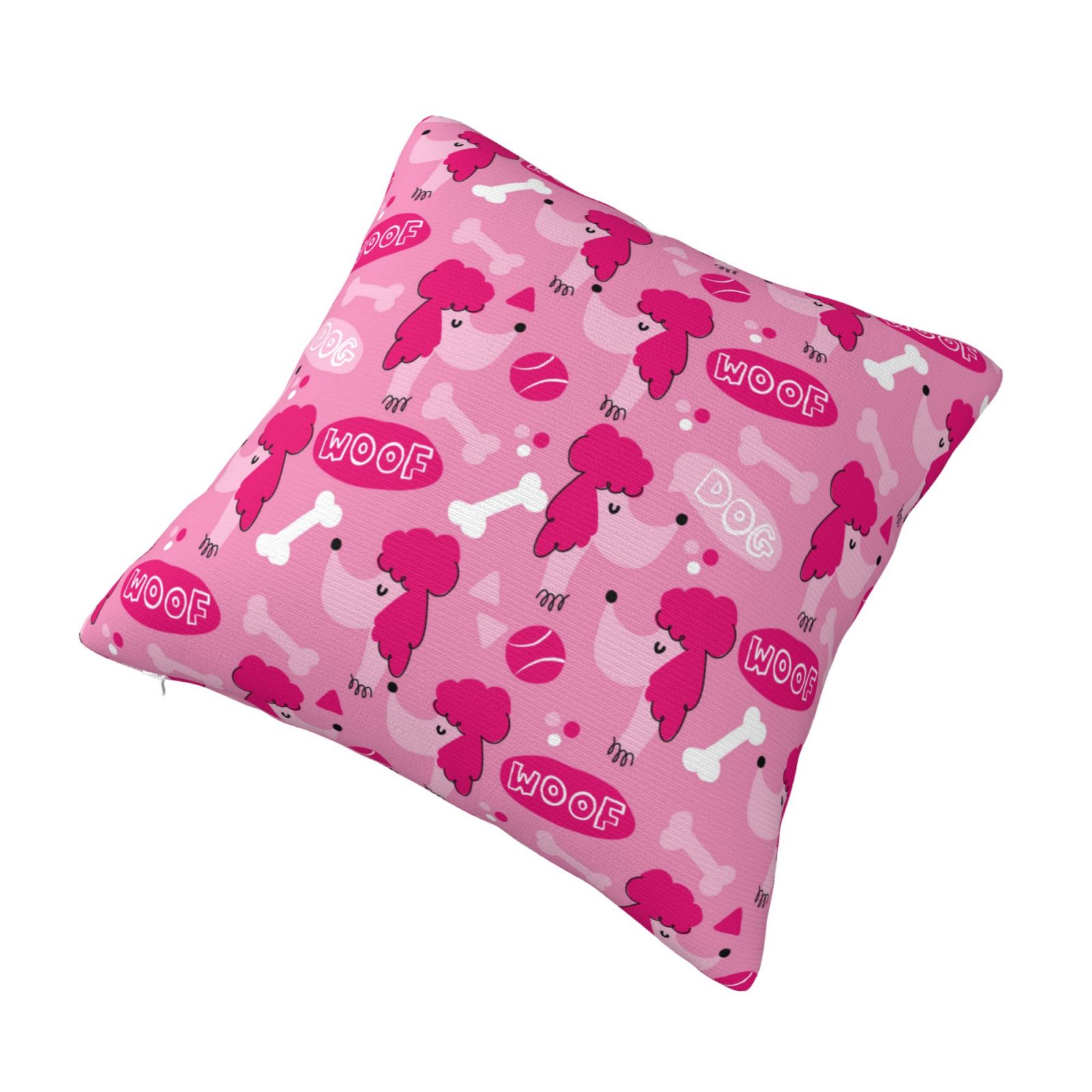 Qokaie Poodle Dog Print Throw Pillows Cover, Decorative Throw Pillows ...