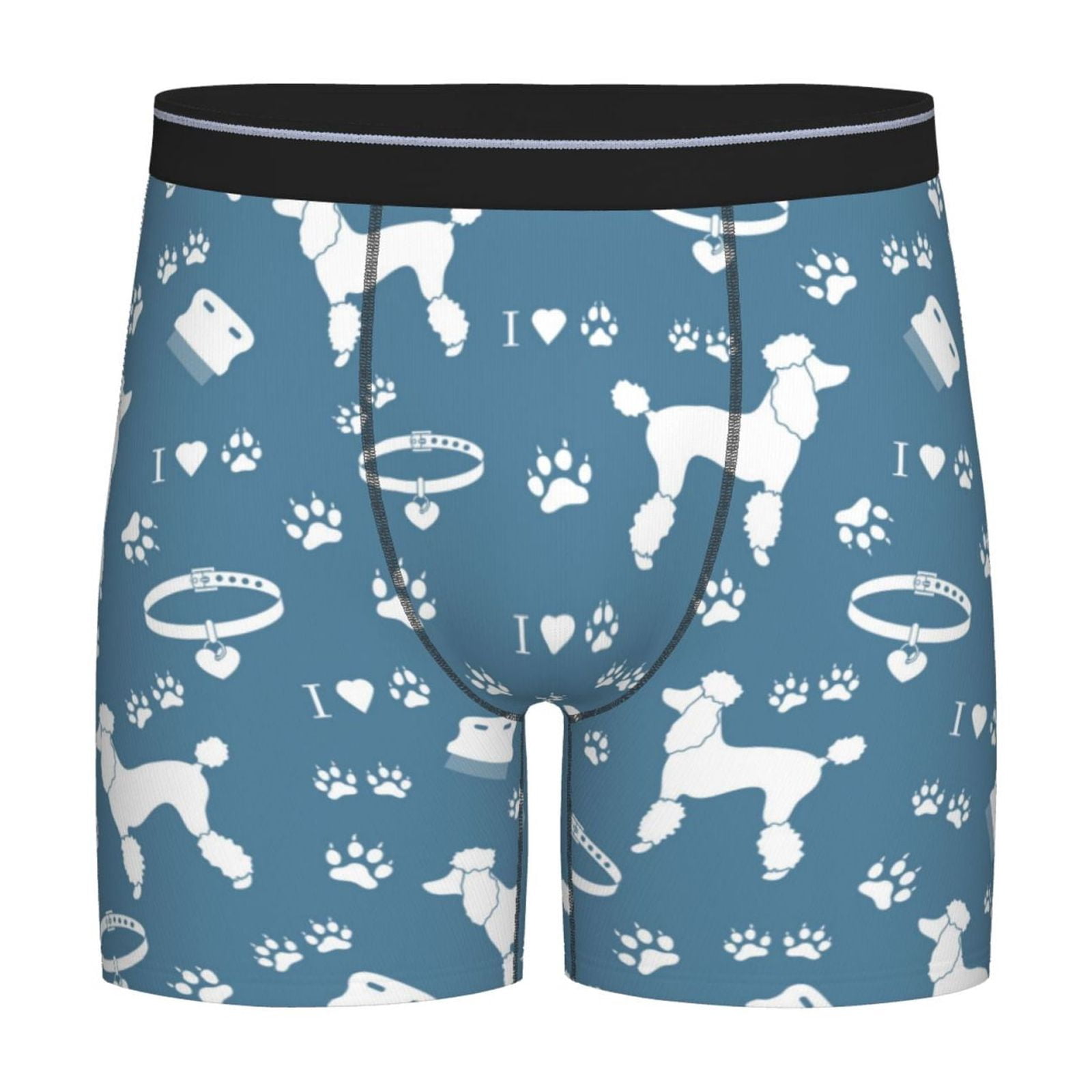 Qokaie Poodle Dog for Men's Cotton Briefs Underwear, Long Leg Briefs ...