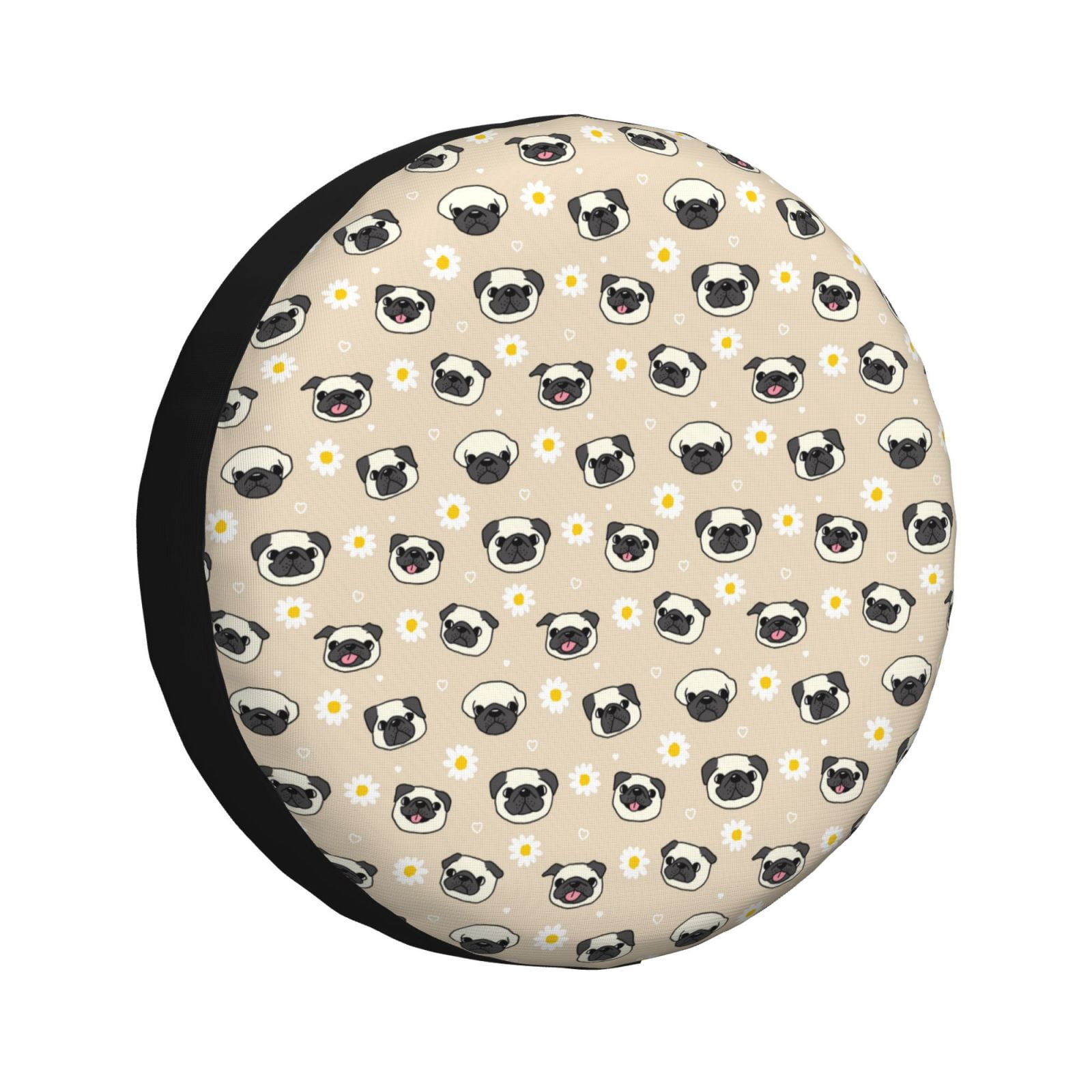 Qokaie Pug Dog Face Pattern Tire Cover, Waterproof Leather Wheel Cover ...