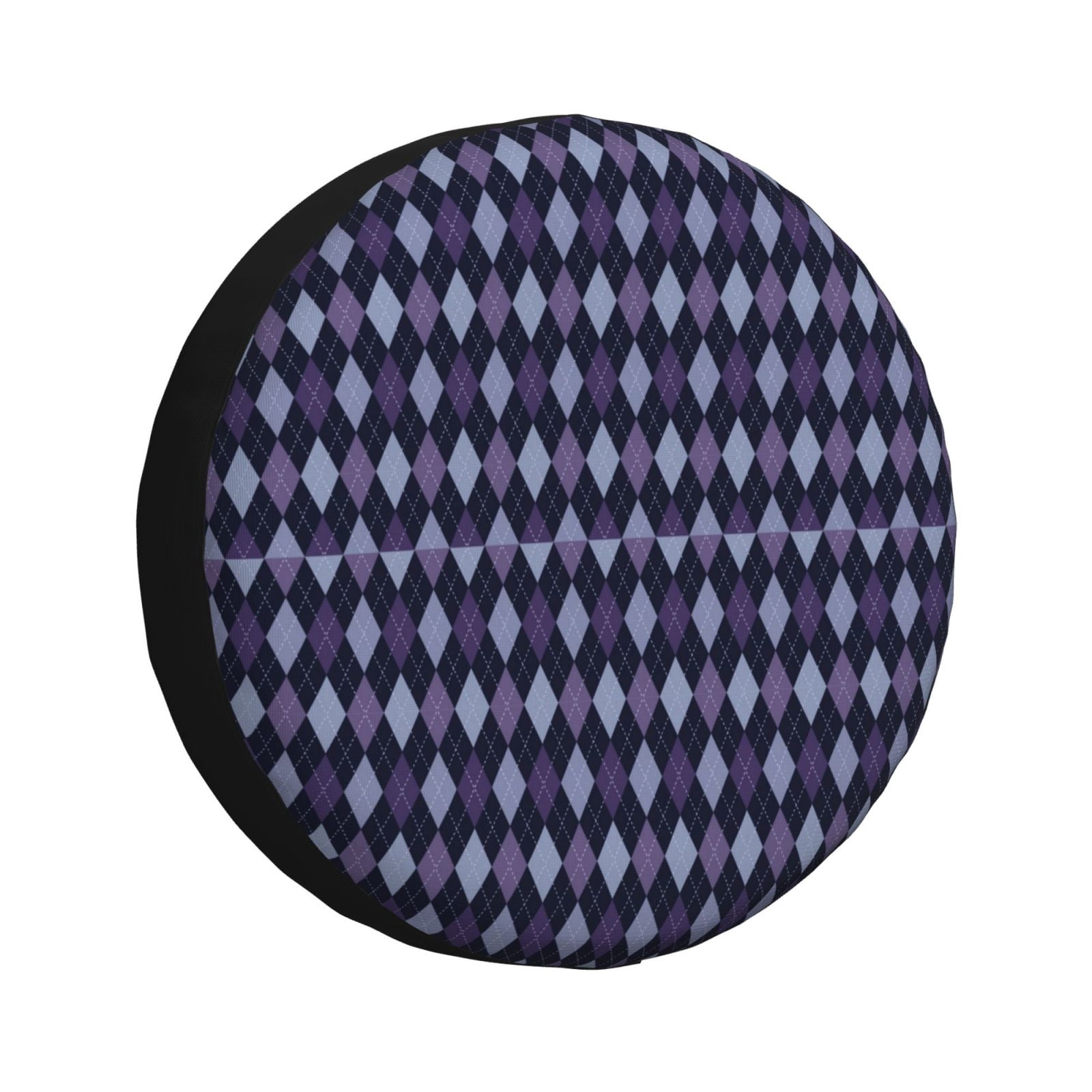 Qokaie Purple and Blue Squares Pattern Tire Cover, Waterproof Leather ...