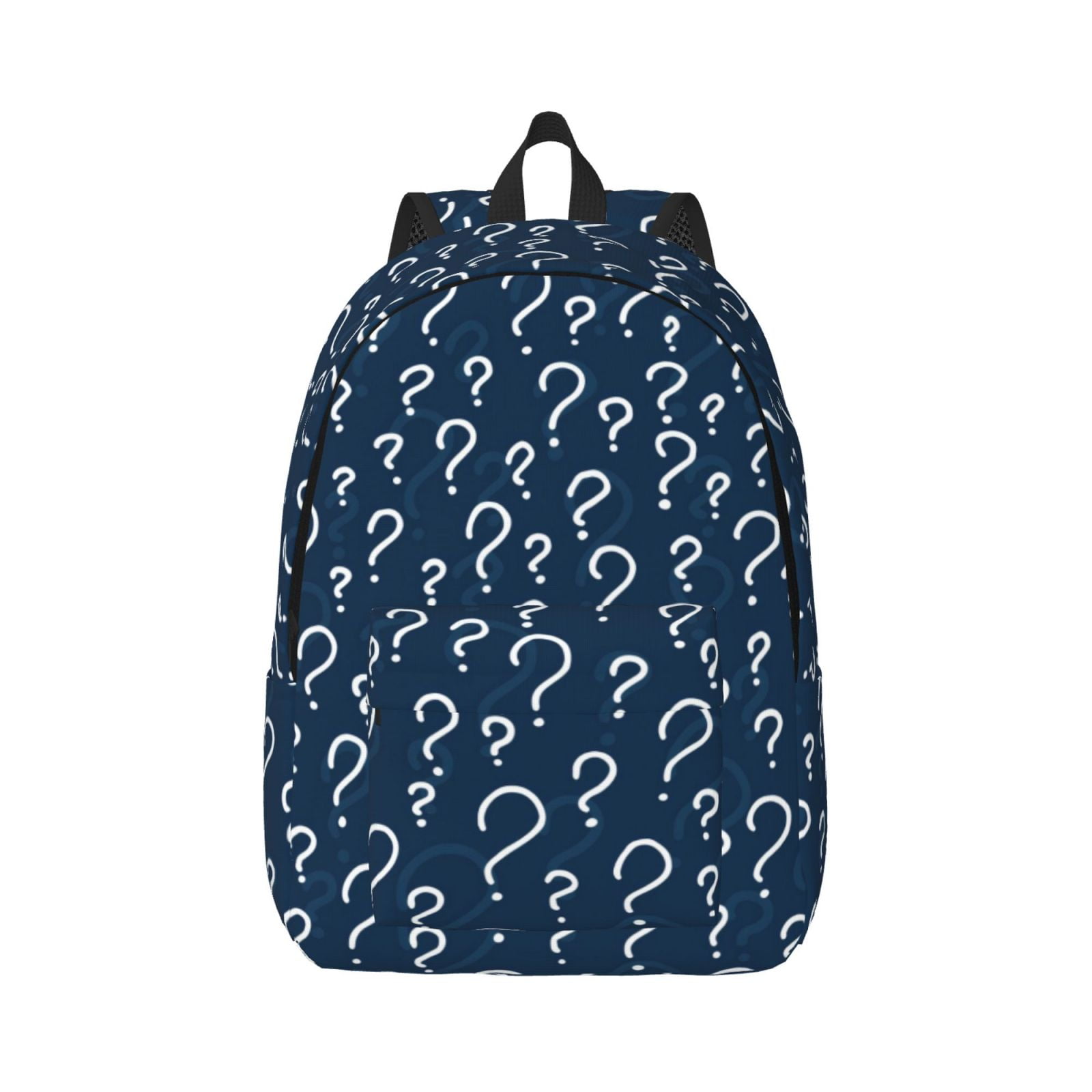 Qokaie Question Marks Pattern Canvas Backpack Travel Daypack Student ...