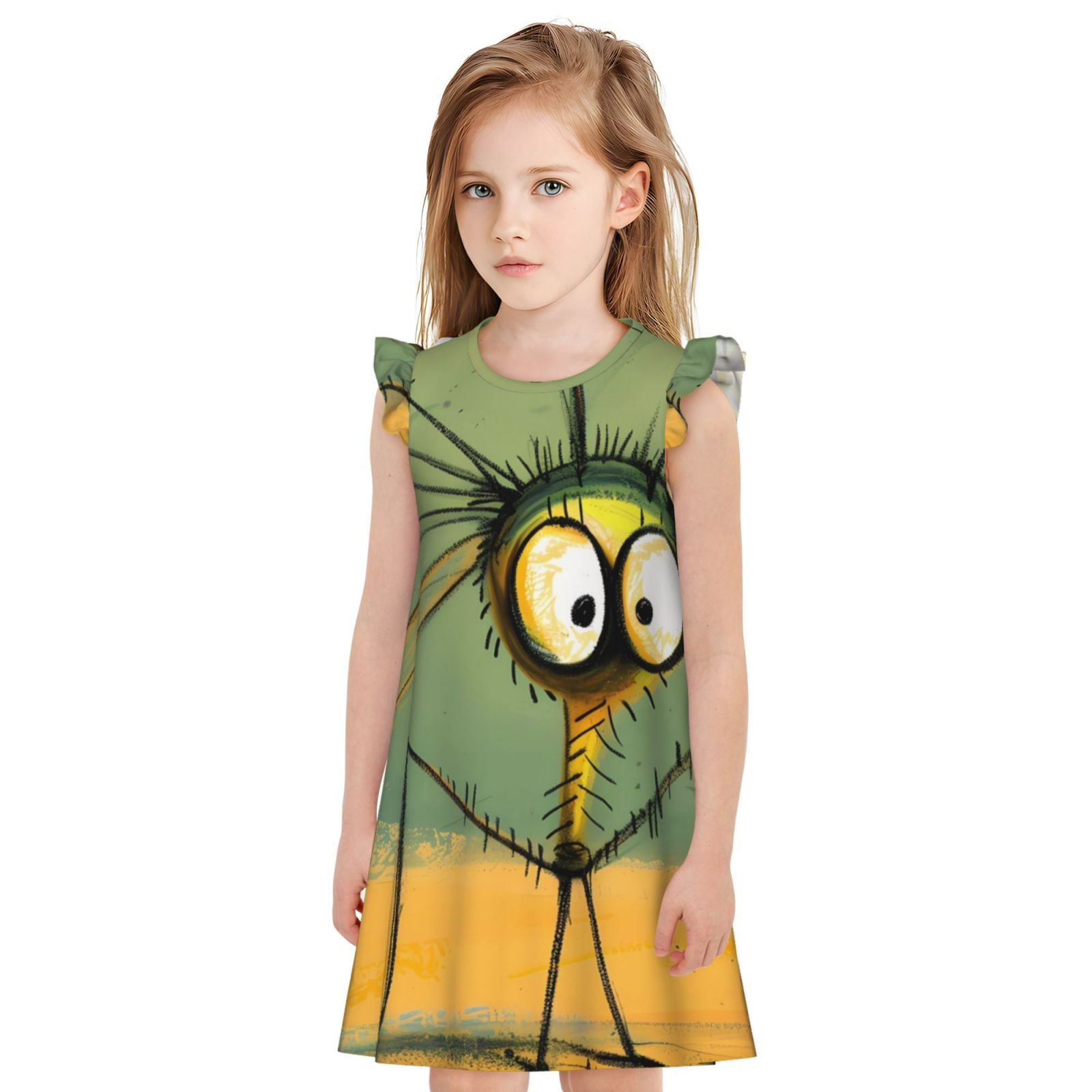 Qokaie Quirky Cartoon 123 Print Girls Nightgowns, Nightgown Princess ...