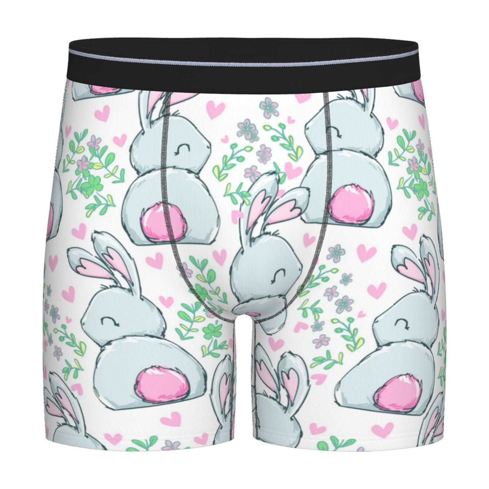 Qokaie Rabbit Back View for Men's Cotton Briefs Underwear, Long Leg ...