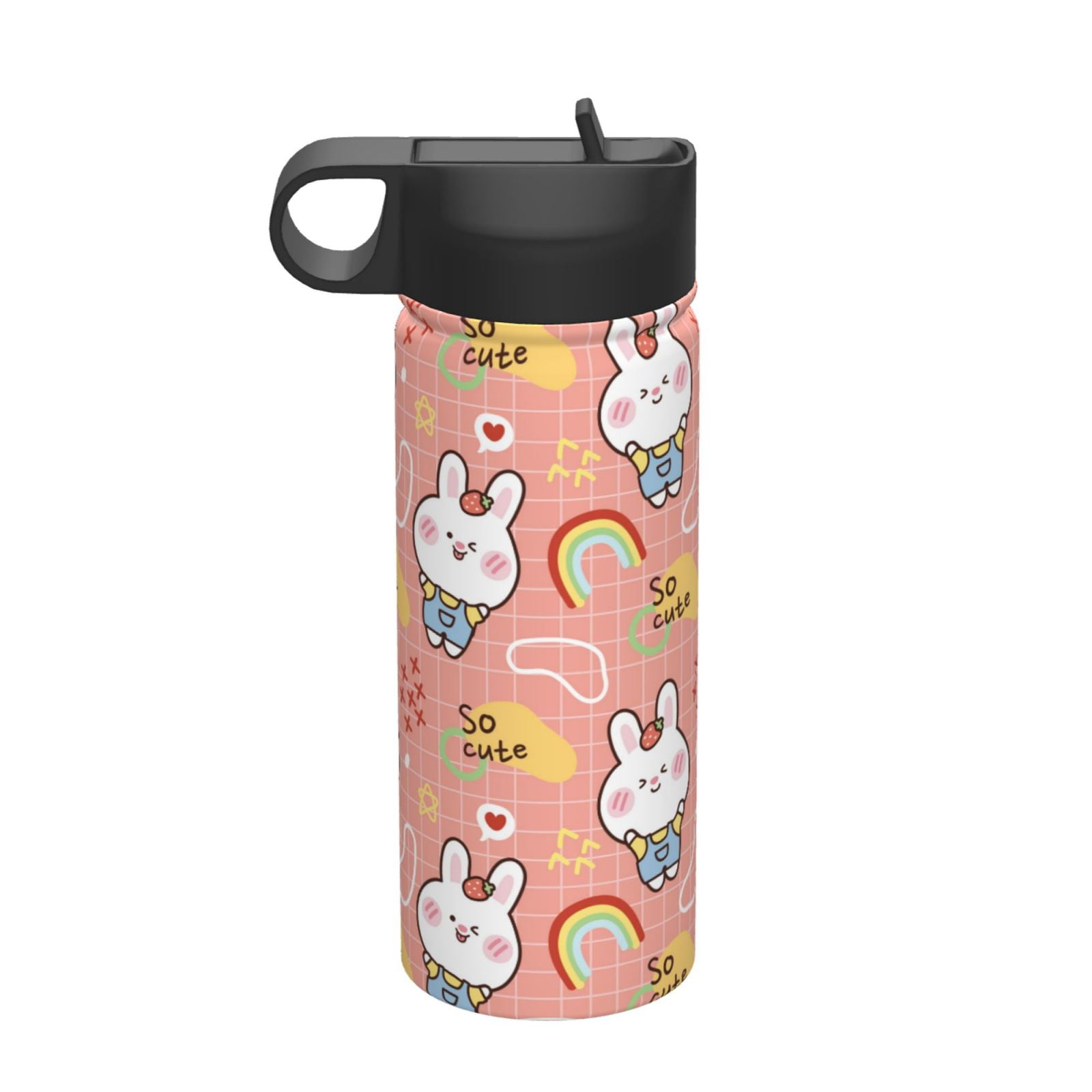 Qokaie Rabbit So Cute Pattern 18oz Insulated Water Bottle, Stainless ...