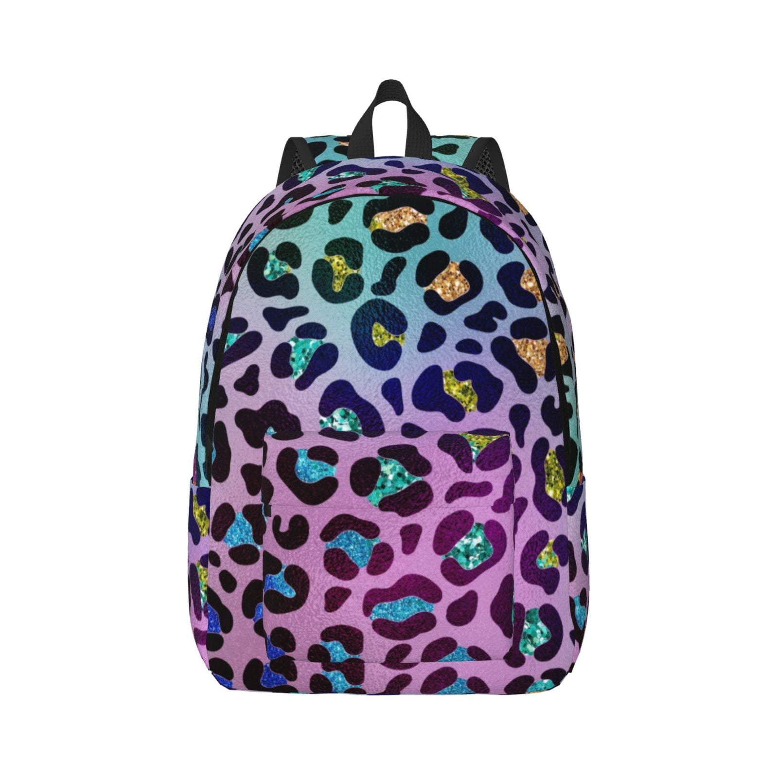 Qokaie Rainbow Animal Skin Pattern Canvas Backpack Travel Daypack ...