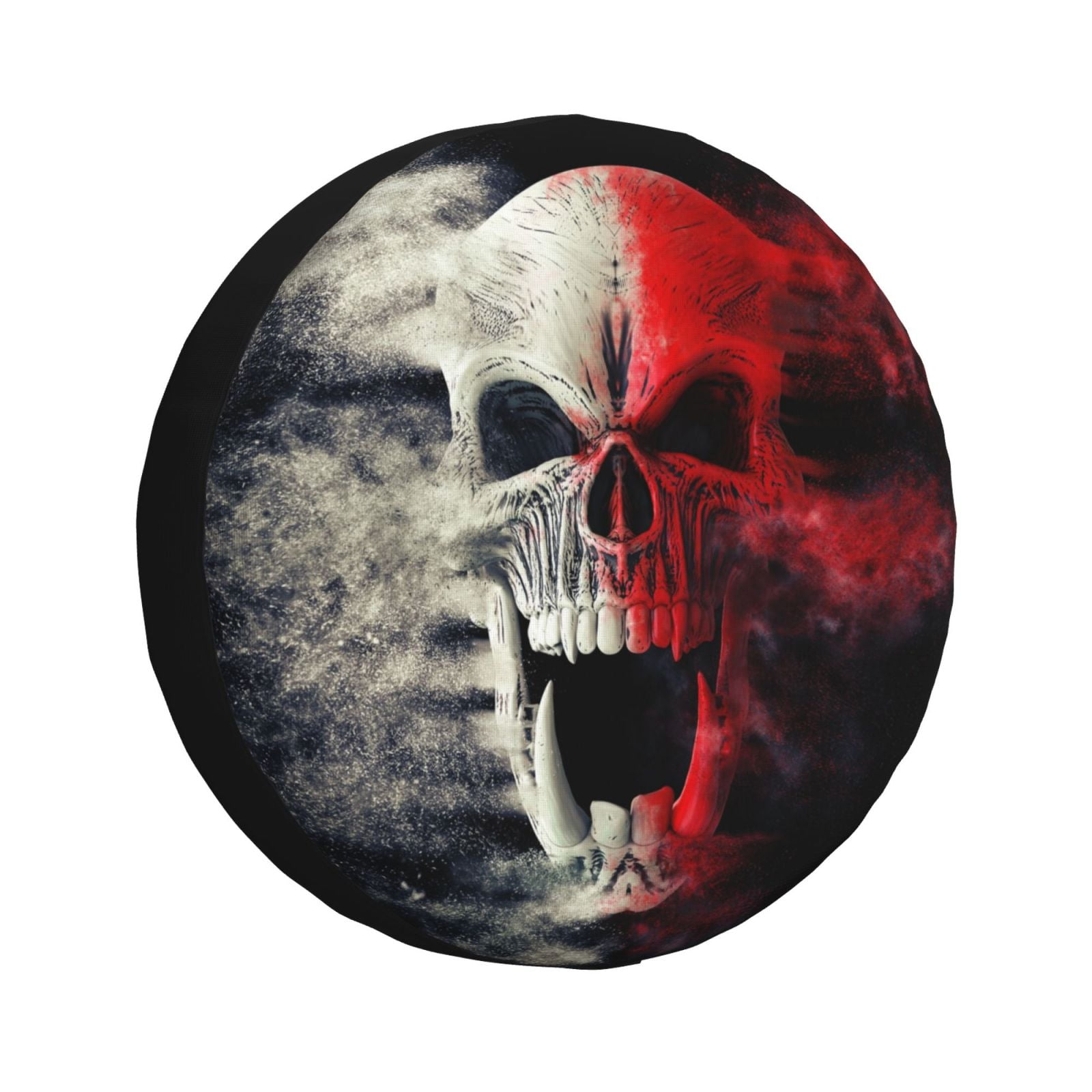 Qokaie Red And White Screaming Demon Skull Pattern Tire Cover ...