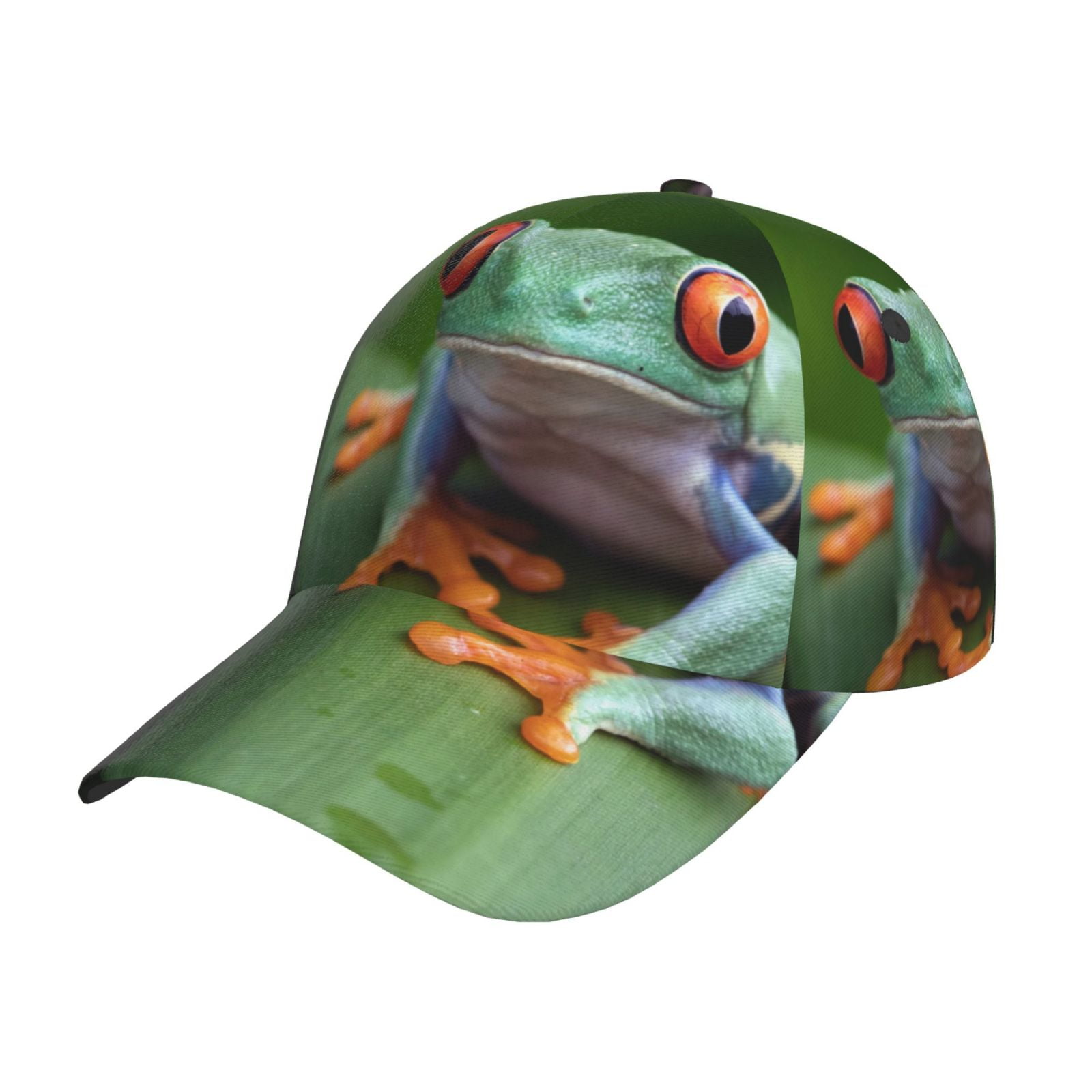 Qokaie Red-Eyed Tree Frog Print Baseball Cap Adjustable Baseball Hat ...