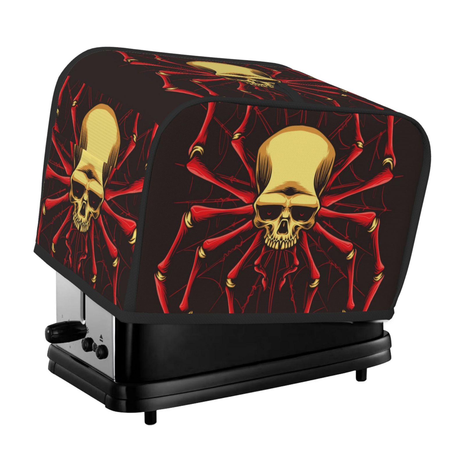 Qokaie Red Skull Spider Print Toaster Cover 2 Slice,Toaster Oven Cover ...
