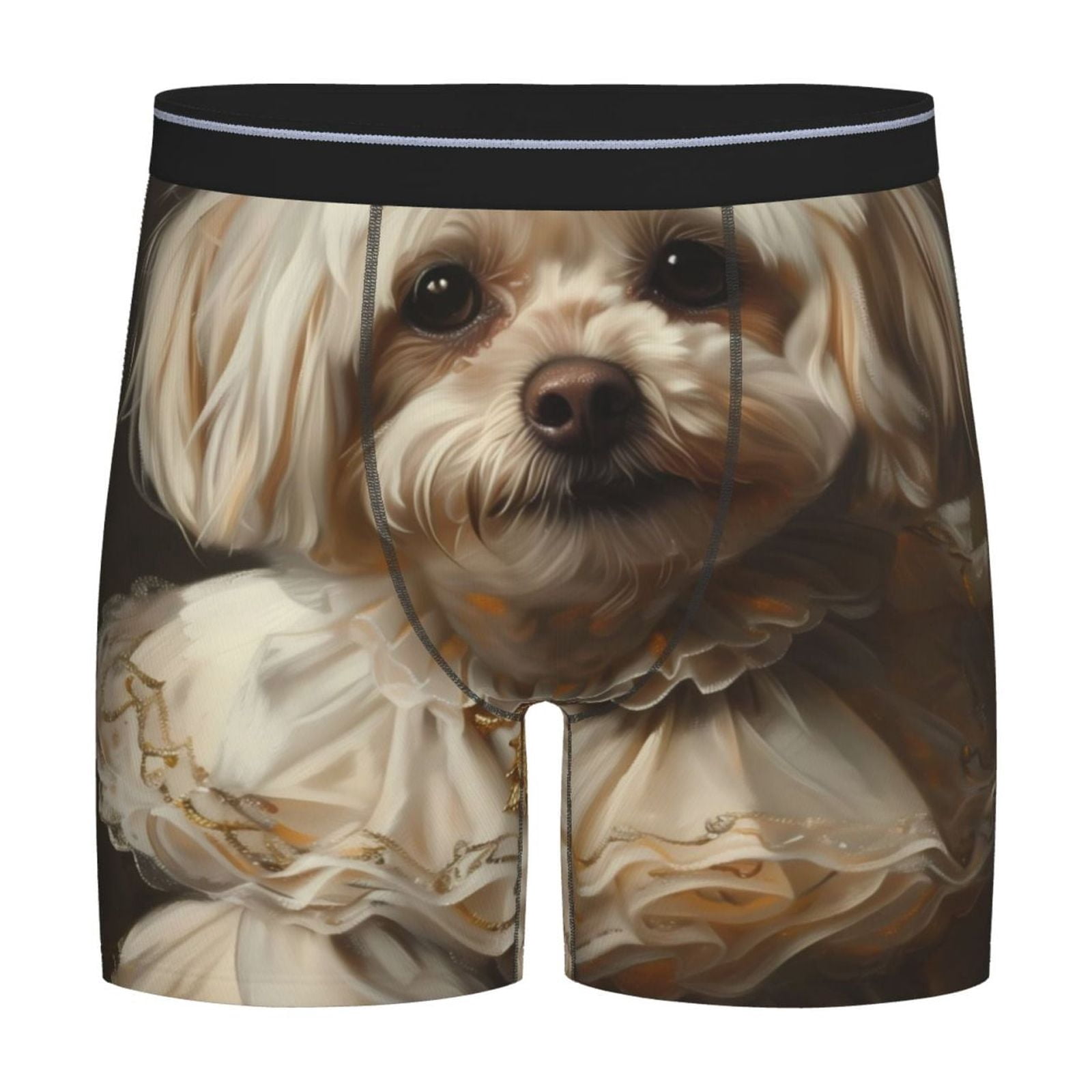 Qokaie Regal Dog In Royal Attire for Men's Cotton Briefs Underwear ...