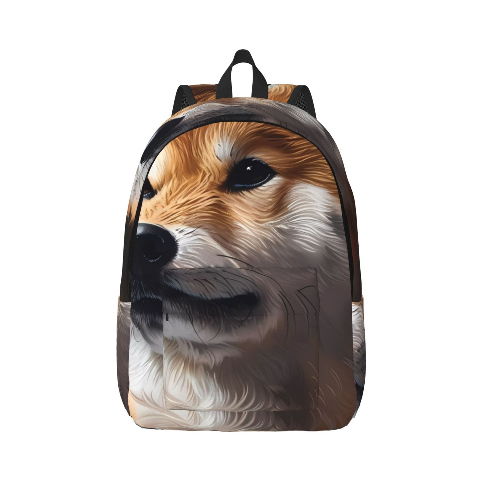 Qokaie Regal Shiba Inu Pattern Canvas Backpack Travel Daypack Student ...