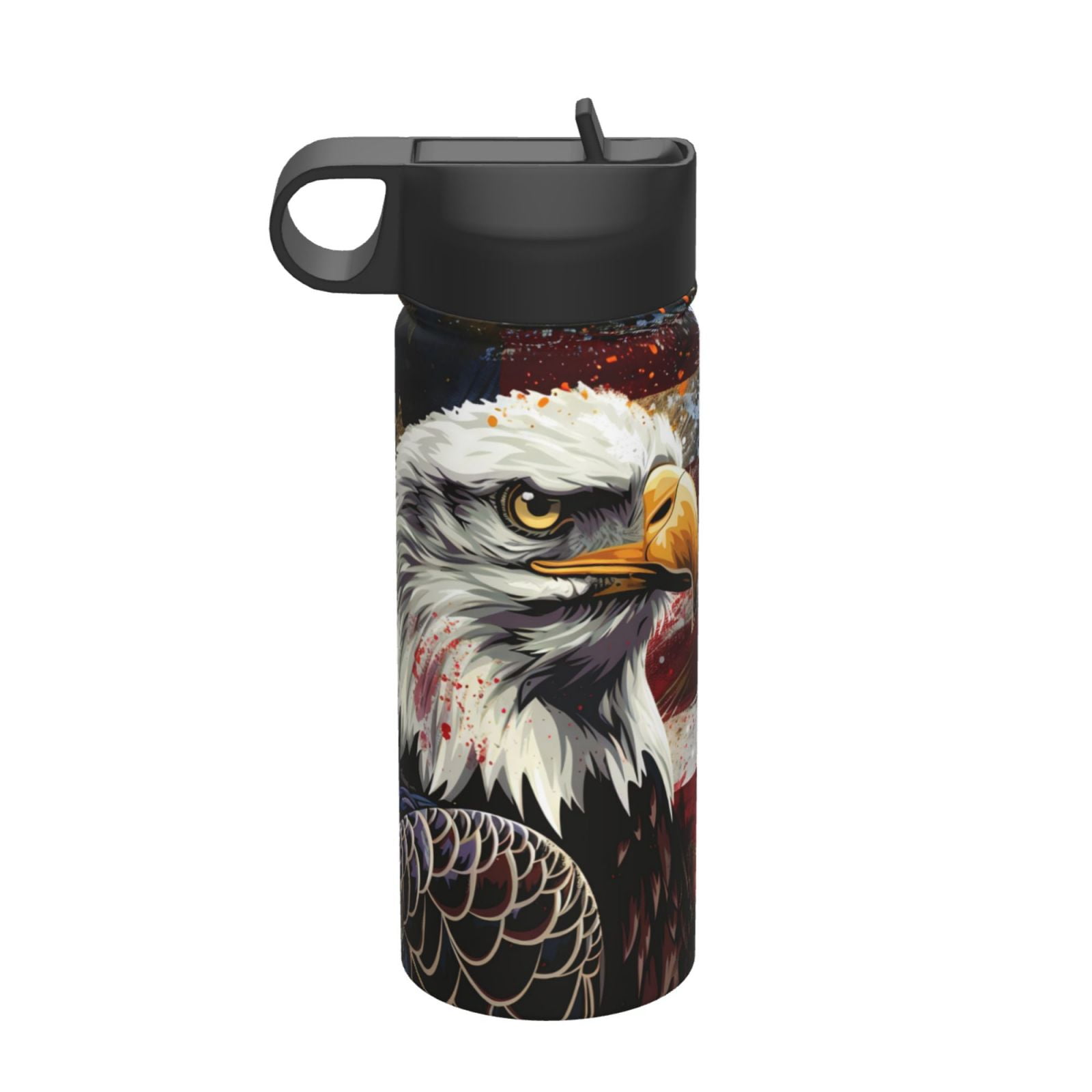 Qokaie Retro American Eagle A Pattern 18oz Insulated Water Bottle ...
