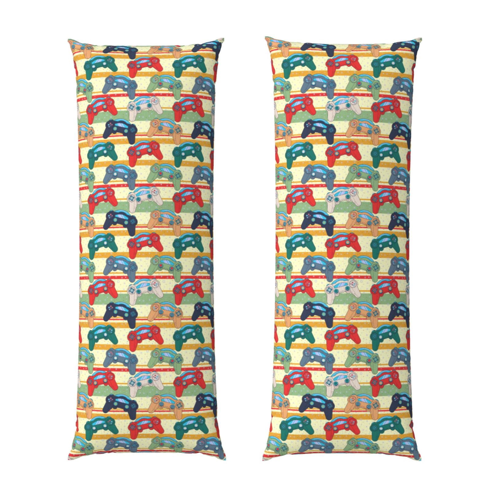 Qokaie Retro With Joysticks Print Cotton Hypoallergenic Body Pillow ...
