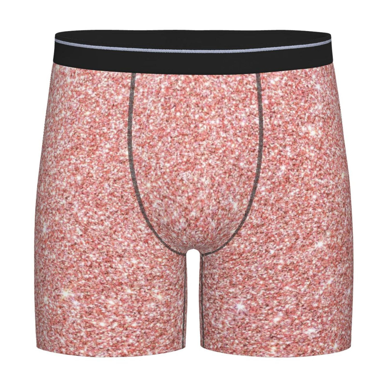 Qokaie Rose Gold Glitter for Men's Cotton Briefs Underwear, Long Leg ...
