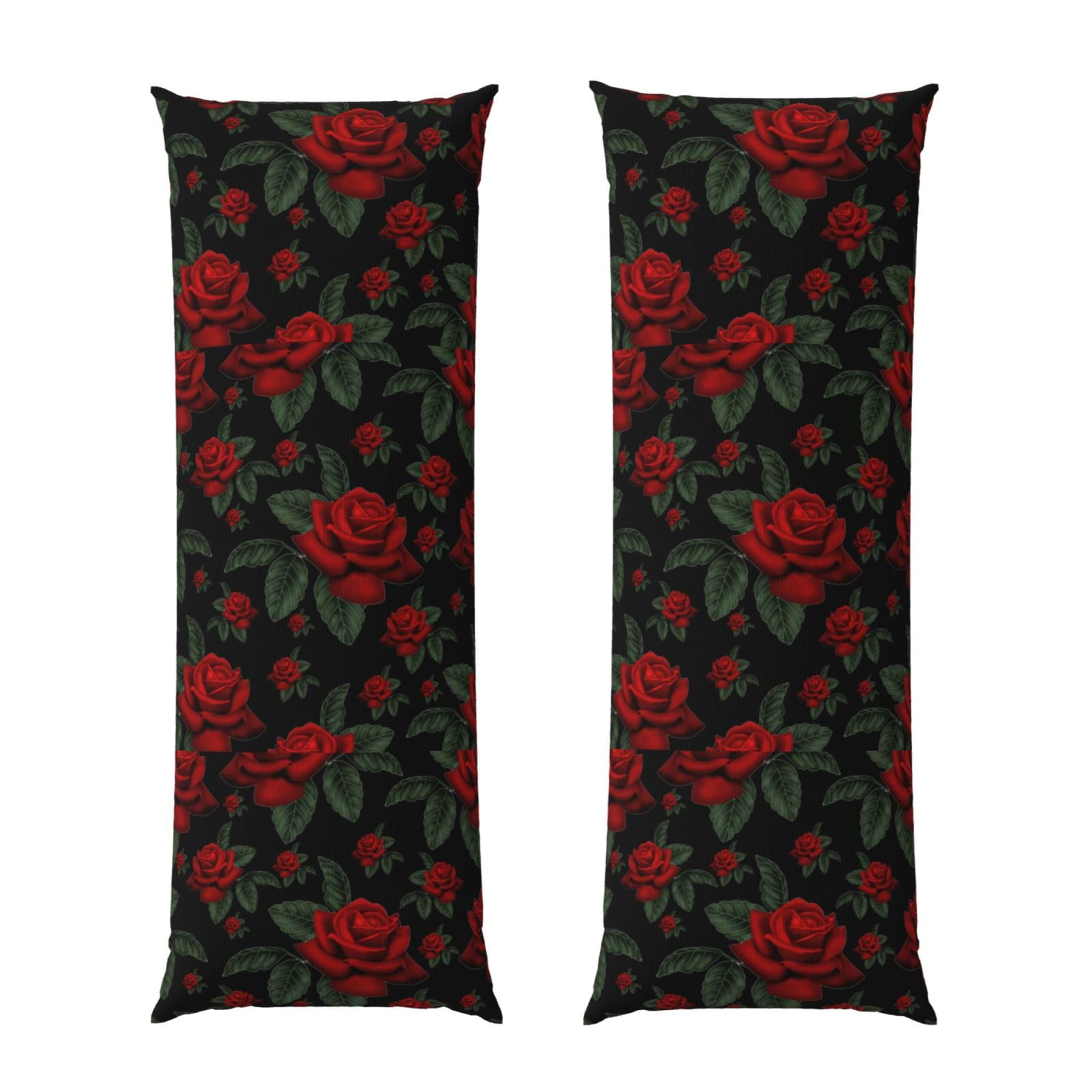 Qokaie Roses Print Cotton Hypoallergenic Body Pillow protectors with ...