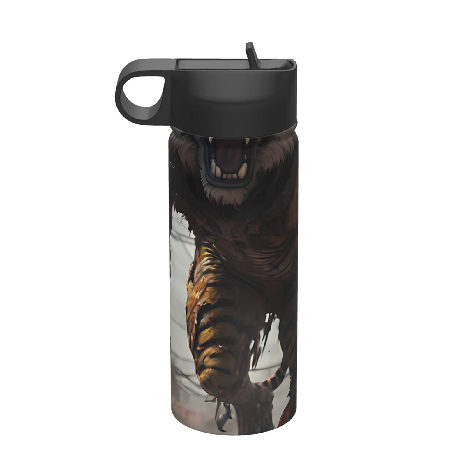 Qokaie Ruins Tiger Warrior Pattern 18oz Insulated Water Bottle ...