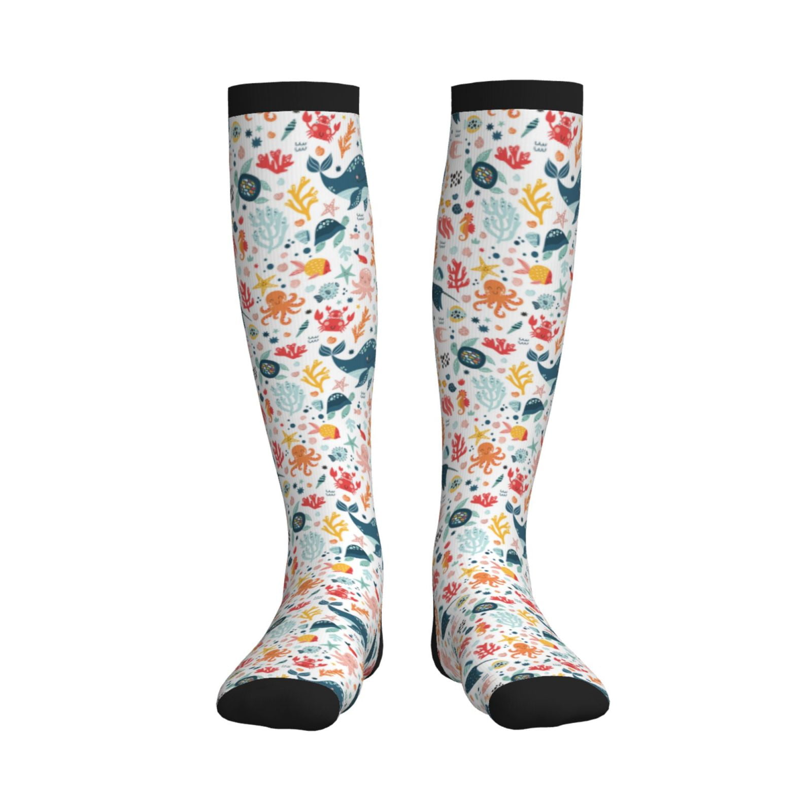 Qokaie Sea Life 1 Drawing Sports Compression Socks - Comfortable ...