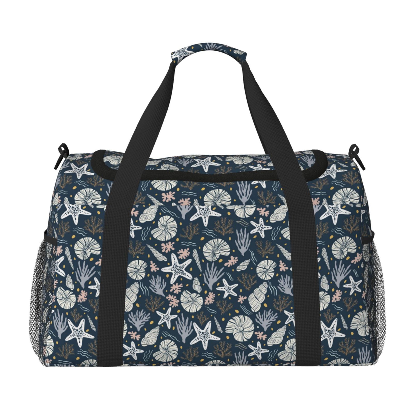 Qokaie Sea Shells 1 Pattern Large Women Travel Duffle Bag - Carry on ...