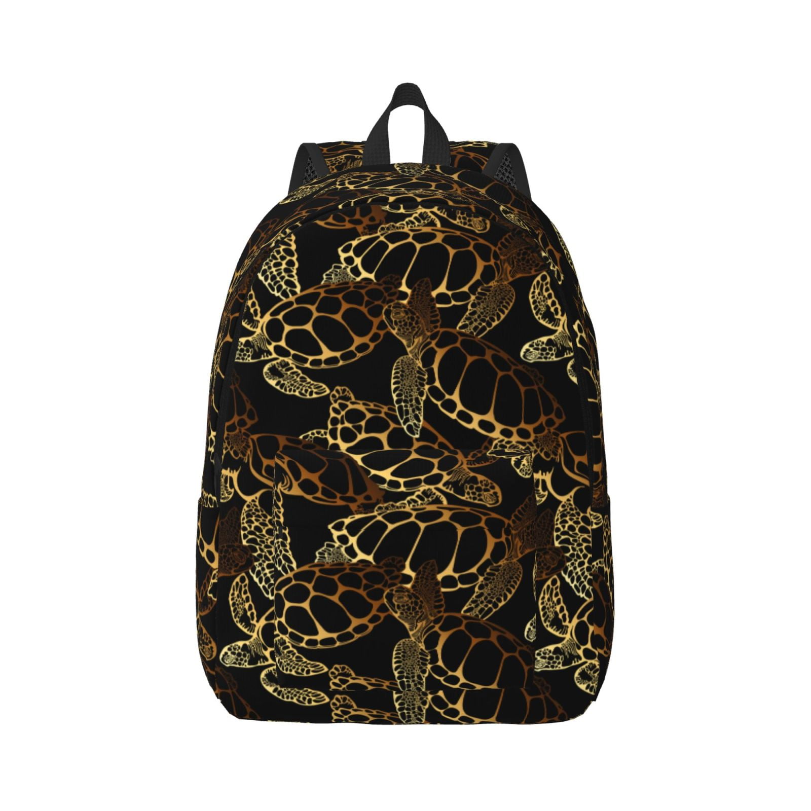 Qokaie Sea Turtle With Ocean Pattern Canvas Backpack Travel Daypack ...
