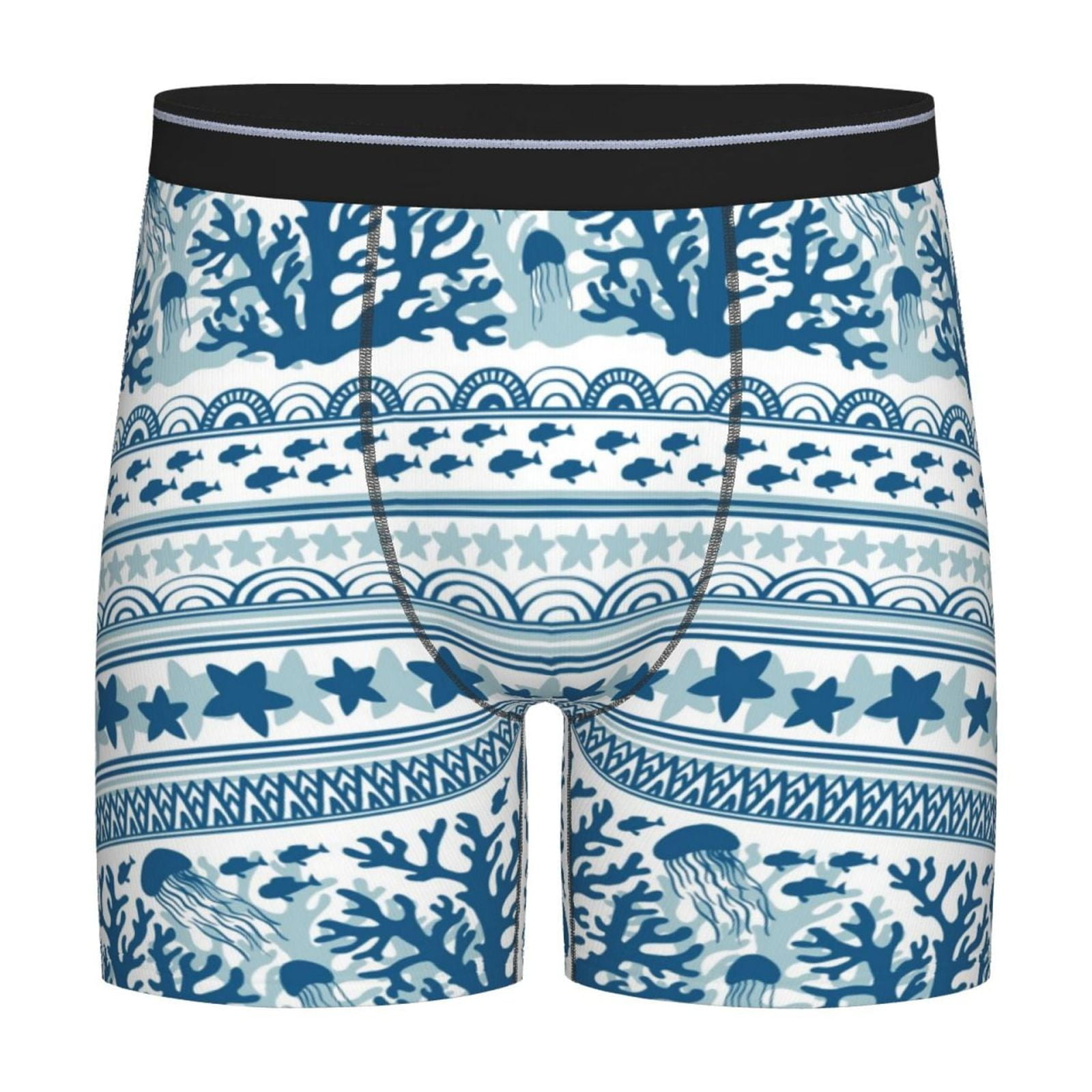Qokaie Sea Underwater Jellyfish for Men's Cotton Briefs Underwear, Long ...