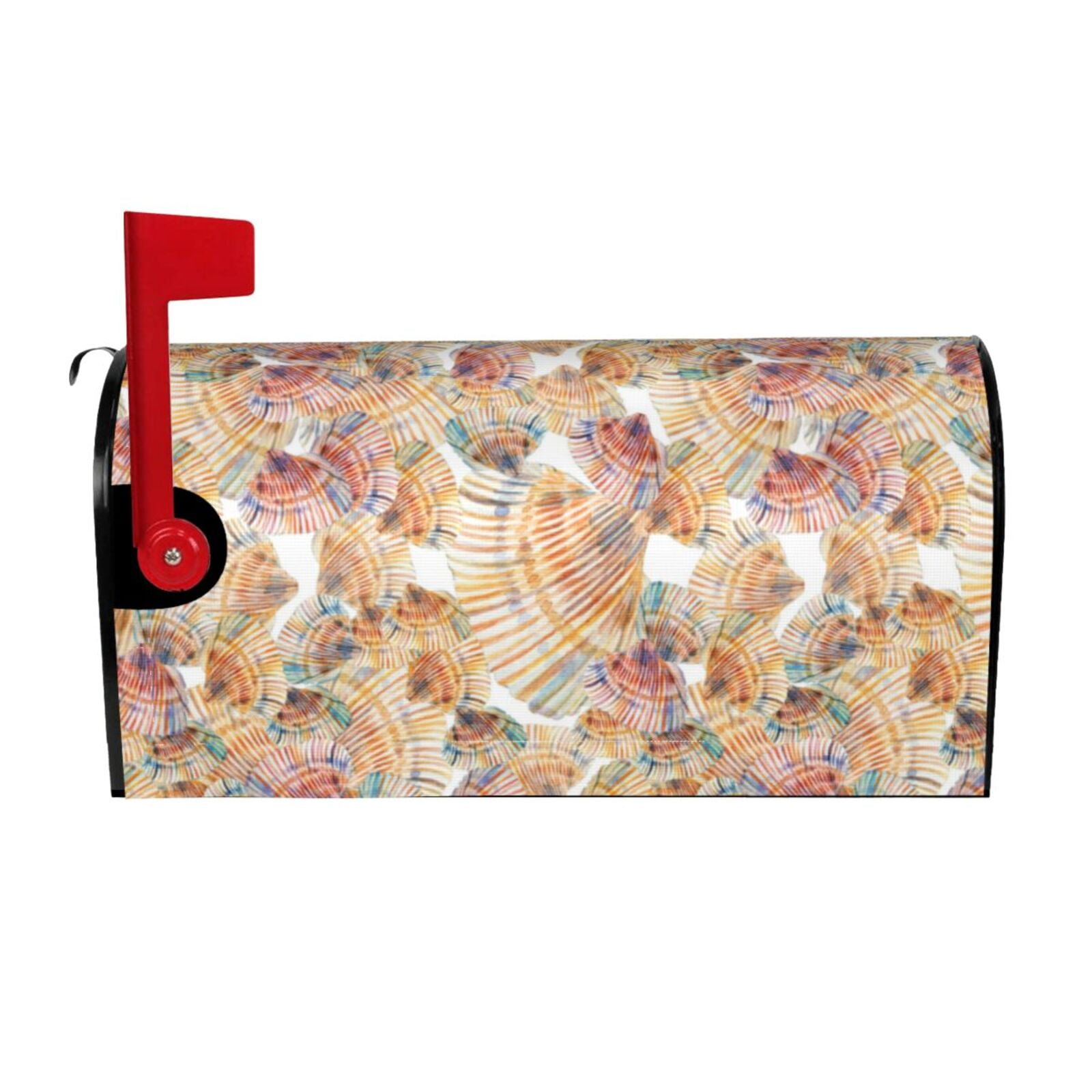 Qokaie Seashells Printed Mailbox Cover Magnetic Mailbox for Garden Home ...