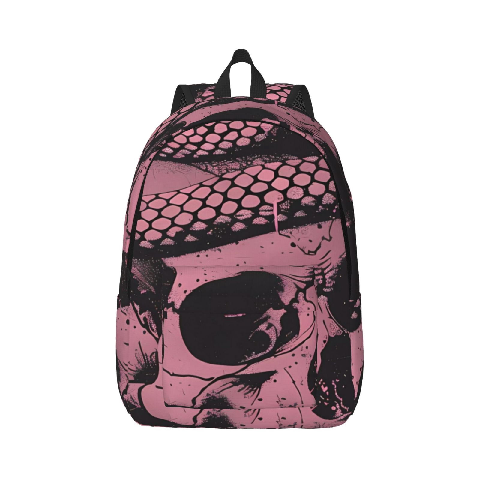 Qokaie Skull and Snake Art Pattern Canvas Backpack Travel Daypack ...