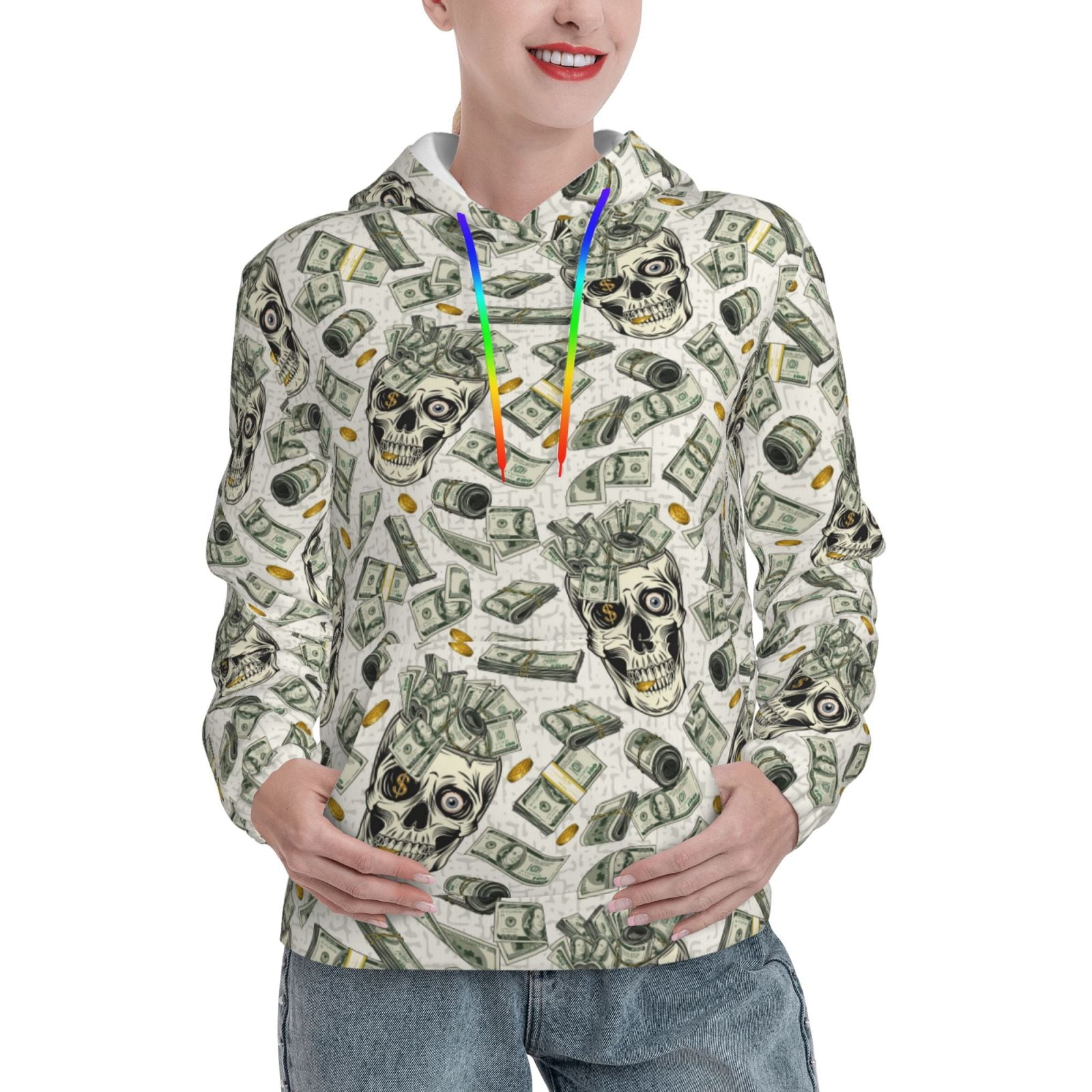 Haiem Skull with Cash for Men's Fashion Hoodies & Sweatshirts with ...