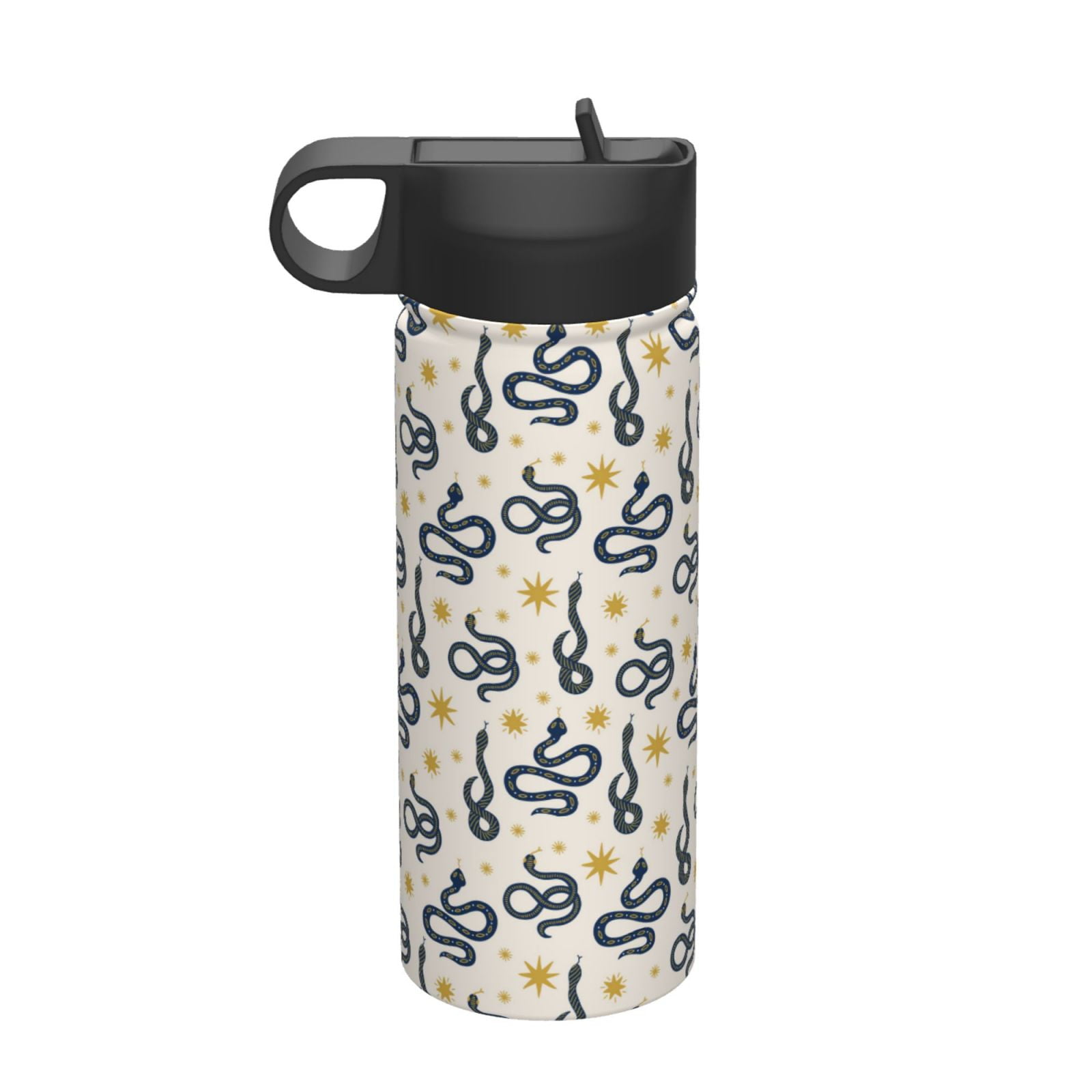 Qokaie Snake Pattern 18oz Insulated Water Bottle, Stainless Steel ...