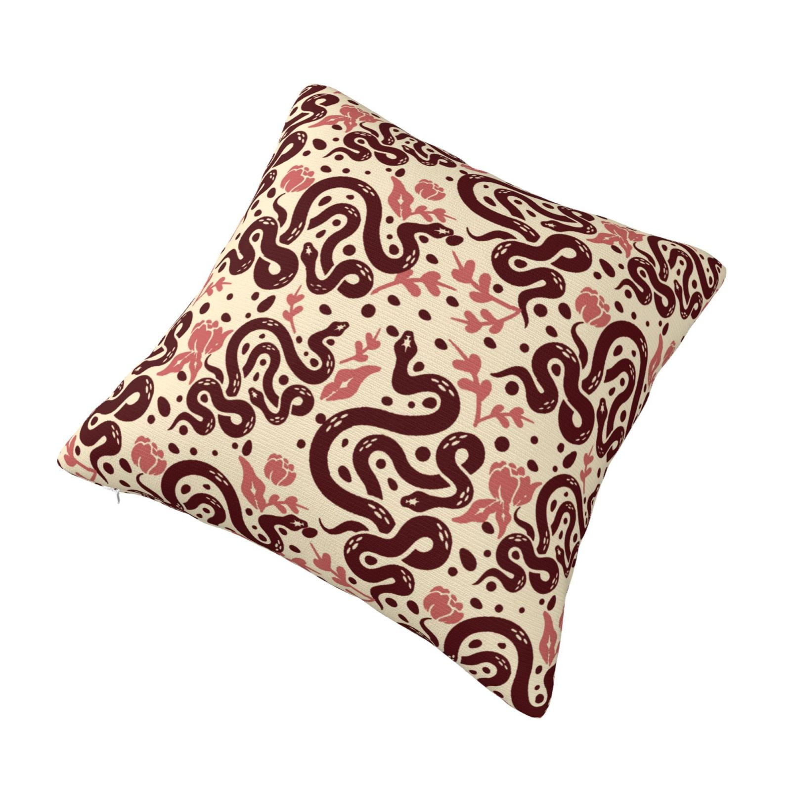Qokaie Snake Print Throw Pillows Cover, Decorative Throw Pillows for ...