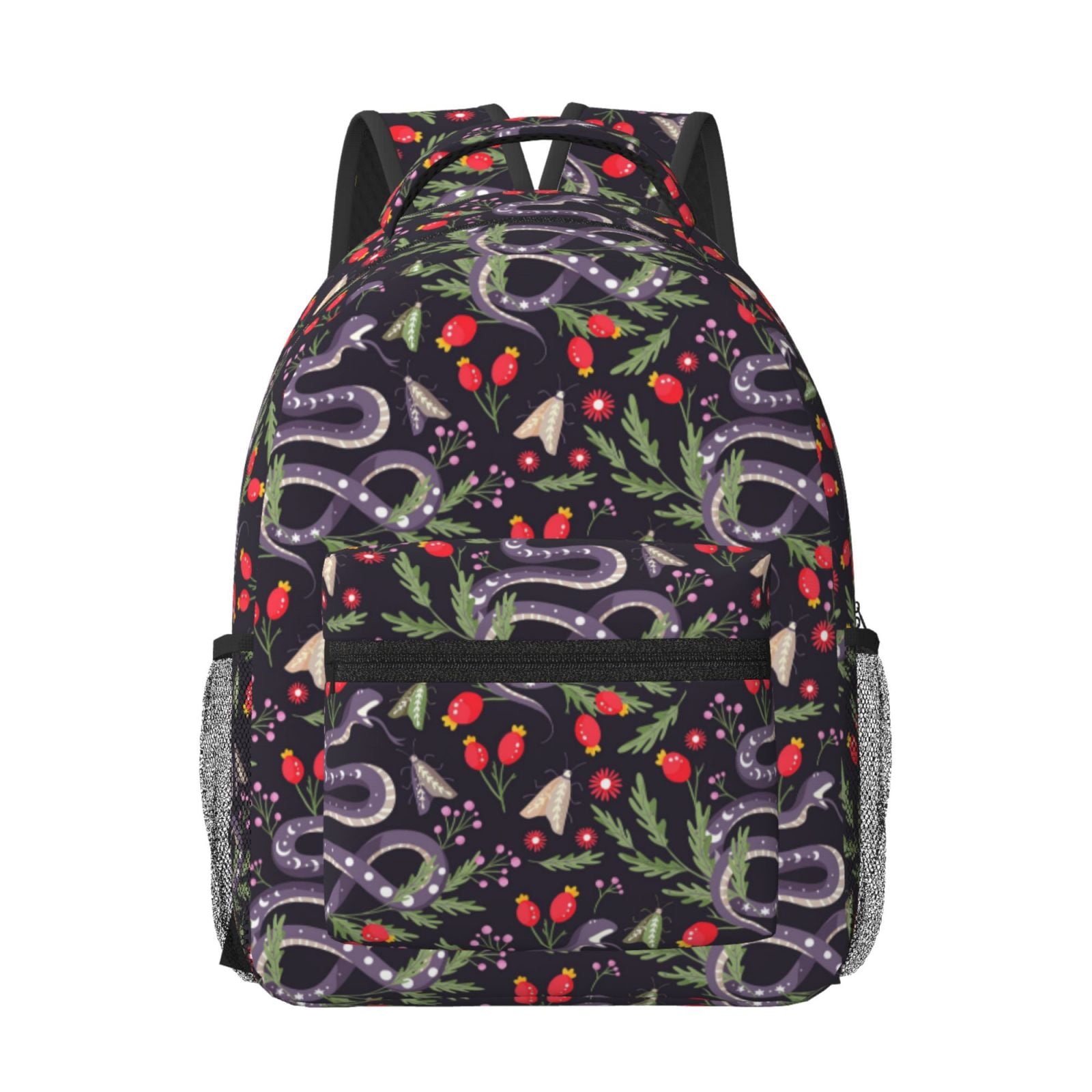 Qokaie Snakes And Snake Fruit Style School Backpack Travel Bag for Men ...