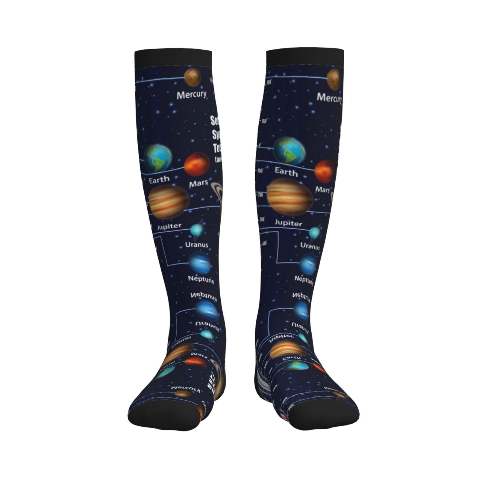 Qokaie Solar System Drawing Sports Compression Socks - Comfortable ...