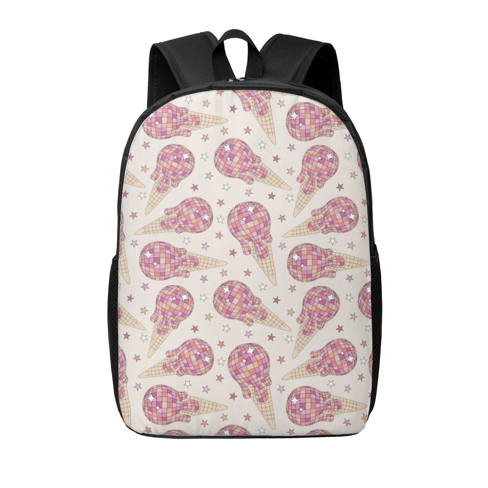 Qokaie Sparkling Ice Cream Printed Durable 17in Student Backpack ...