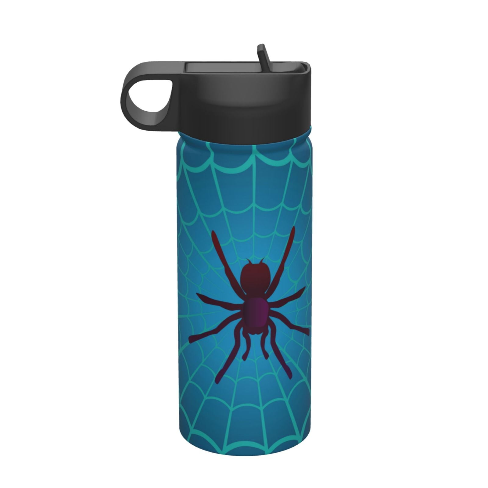 Qokaie Spider And Cobweb Pattern 18oz Insulated Water Bottle, Stainless ...