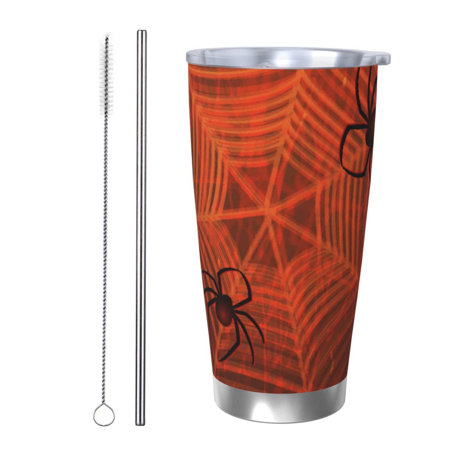 Qokaie Spider Web Pattern 20 Oz Coffee Car Insulated Coffee Cup With ...