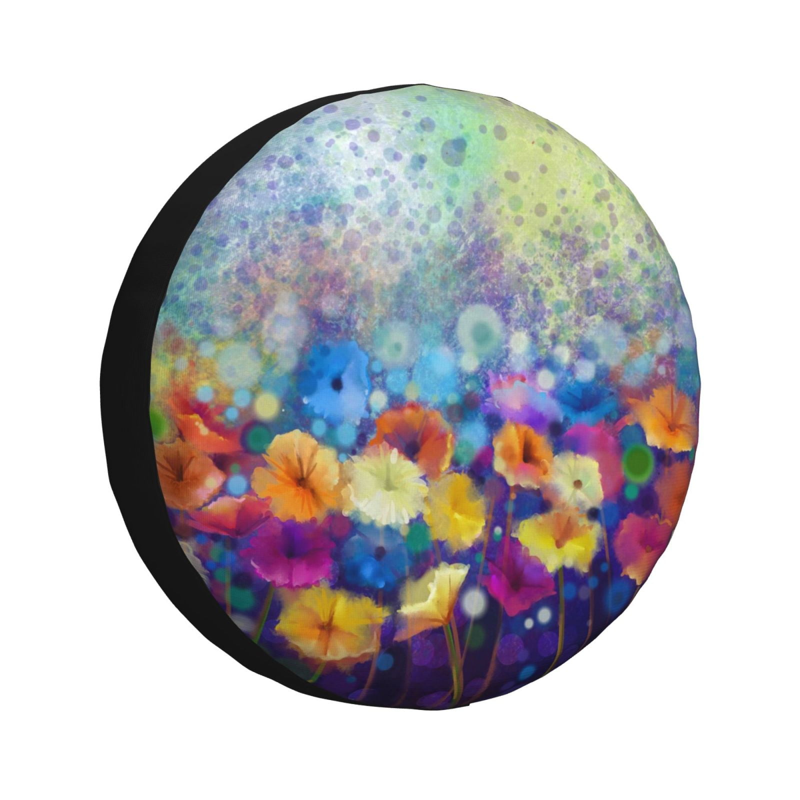 Qokaie Spring Flower Seasonal Pattern Tire Cover, Waterproof Leather ...