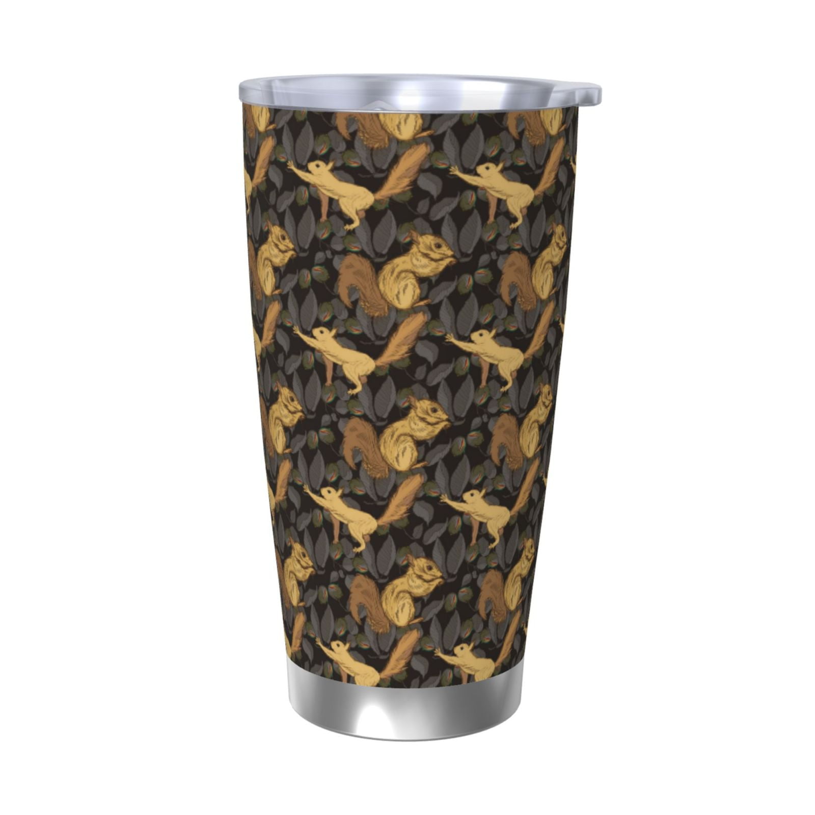 Qokaie Squirrel Gathering Nuts Pattern 20 Oz Coffee Car Insulated ...