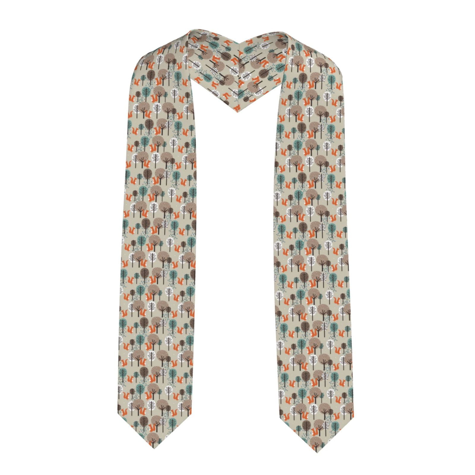 Qokaie Squirrels and Trees Pattern Graduation Shawl Stole – Academic ...