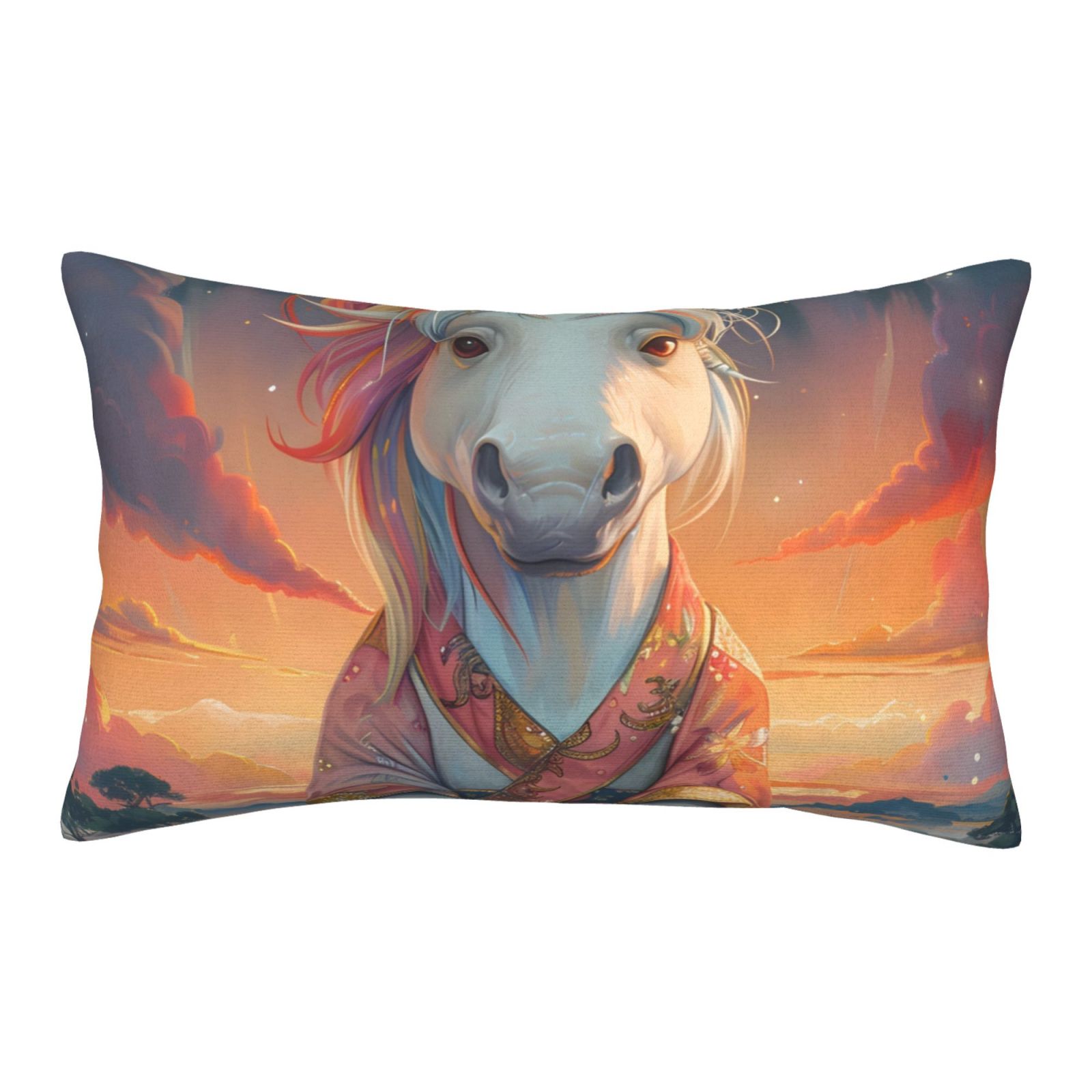 Qokaie Starry Sky Cute Horse Print Pillow Cases ,Soft Pillowcases with ...