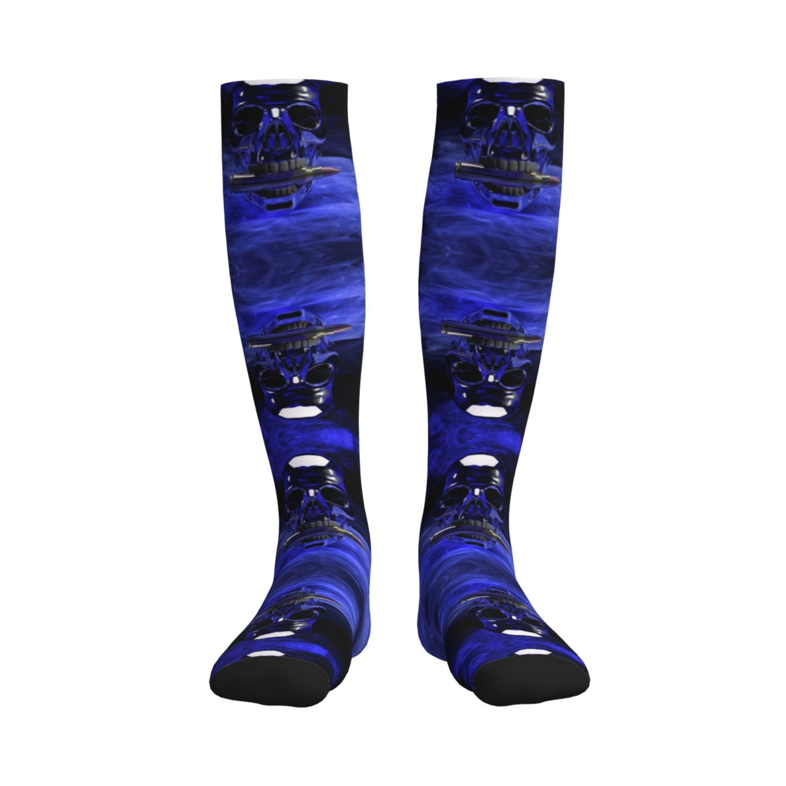 Qokaie Steel Skull Drawing Sports Compression Socks - Comfortable ...