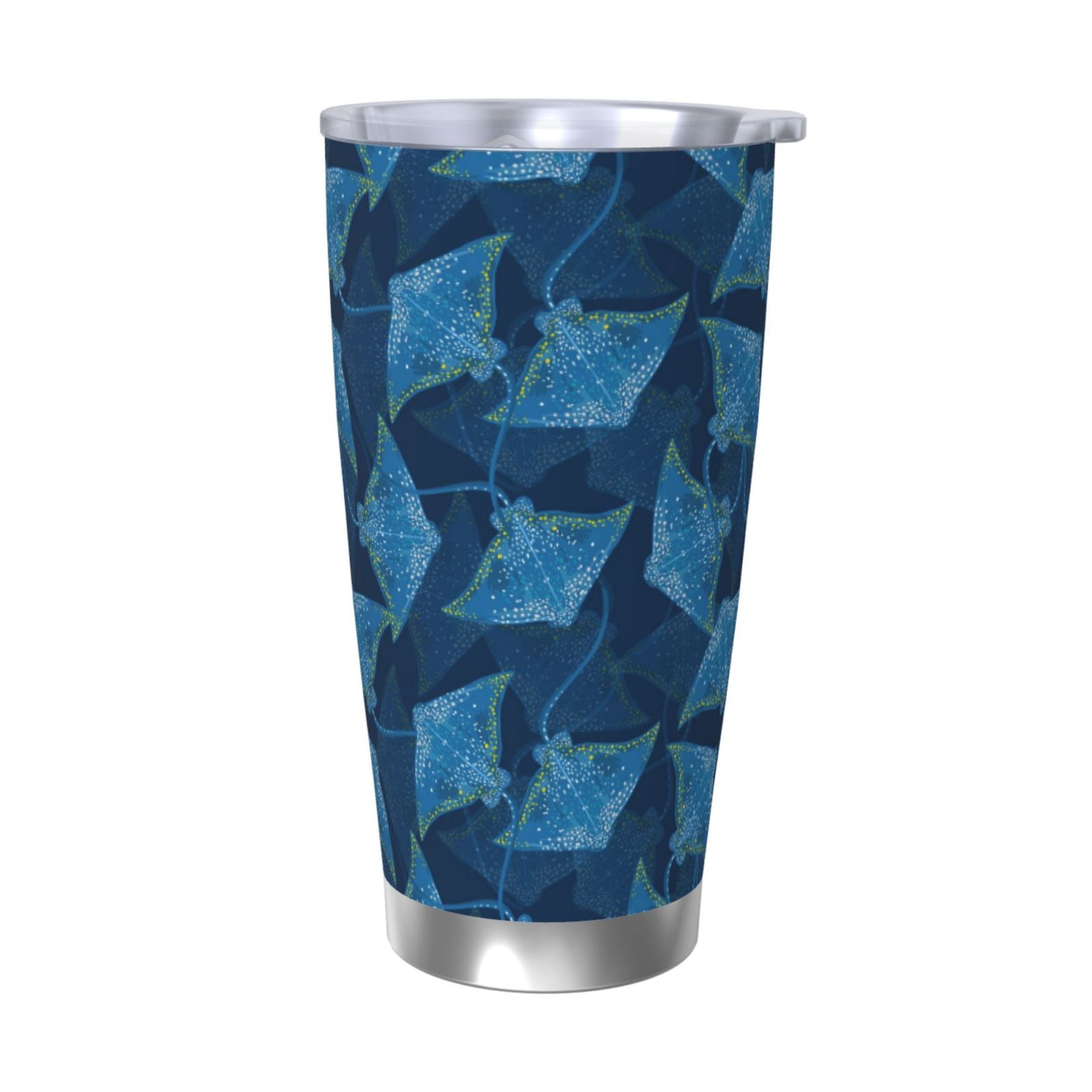 Qokaie Stingray Pattern 20 Oz Coffee Car Insulated Coffee Cup With Lid ...