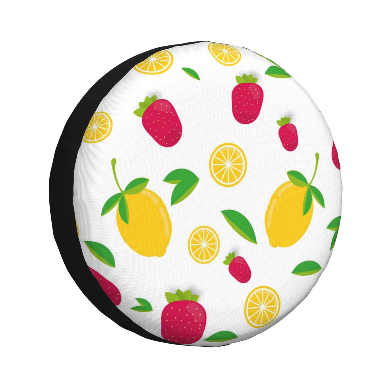 Qokaie Strawberry and Lemon Pattern Tire Cover, Waterproof Leather ...