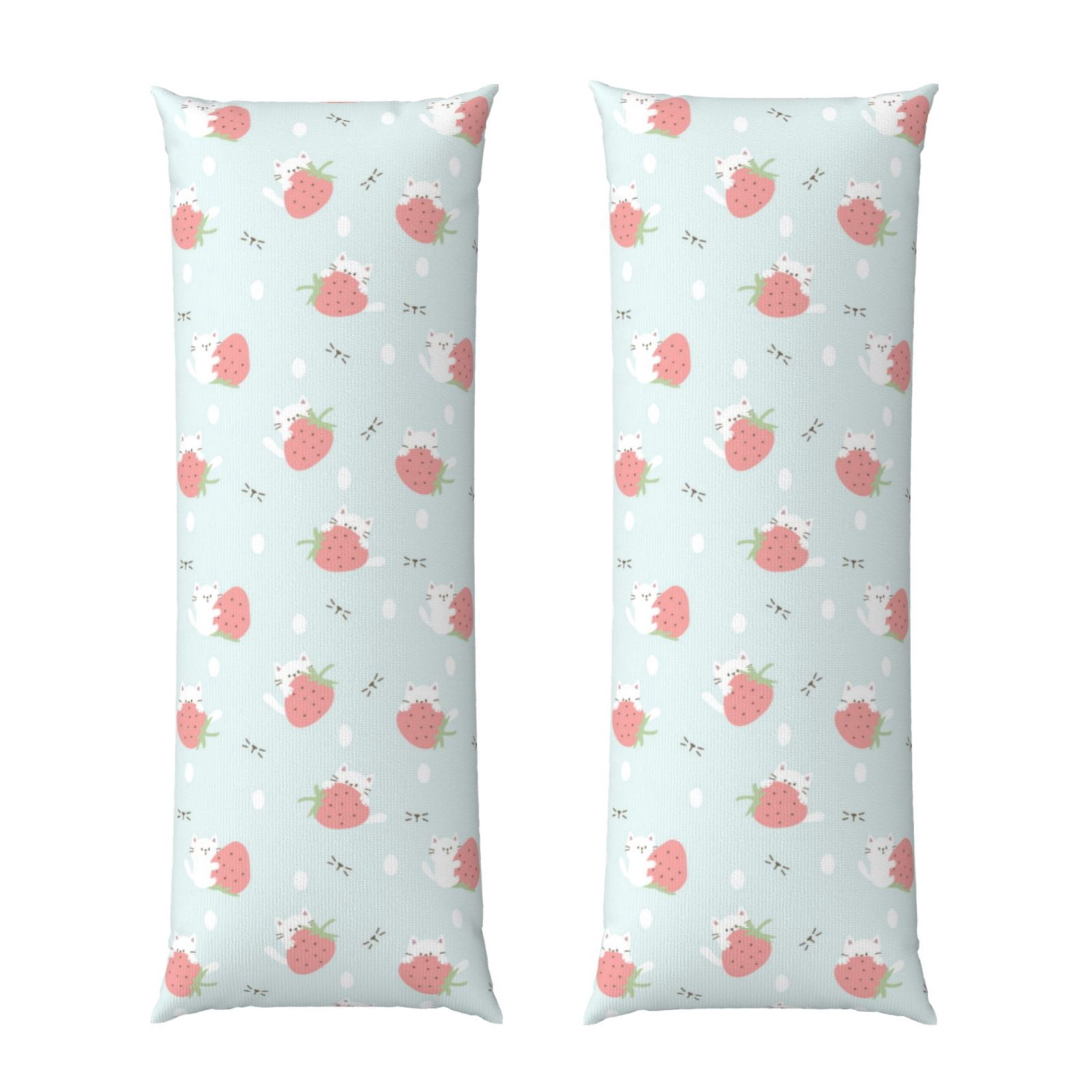 Qokaie Strawberry Print Cotton Hypoallergenic Body Pillow protectors ...