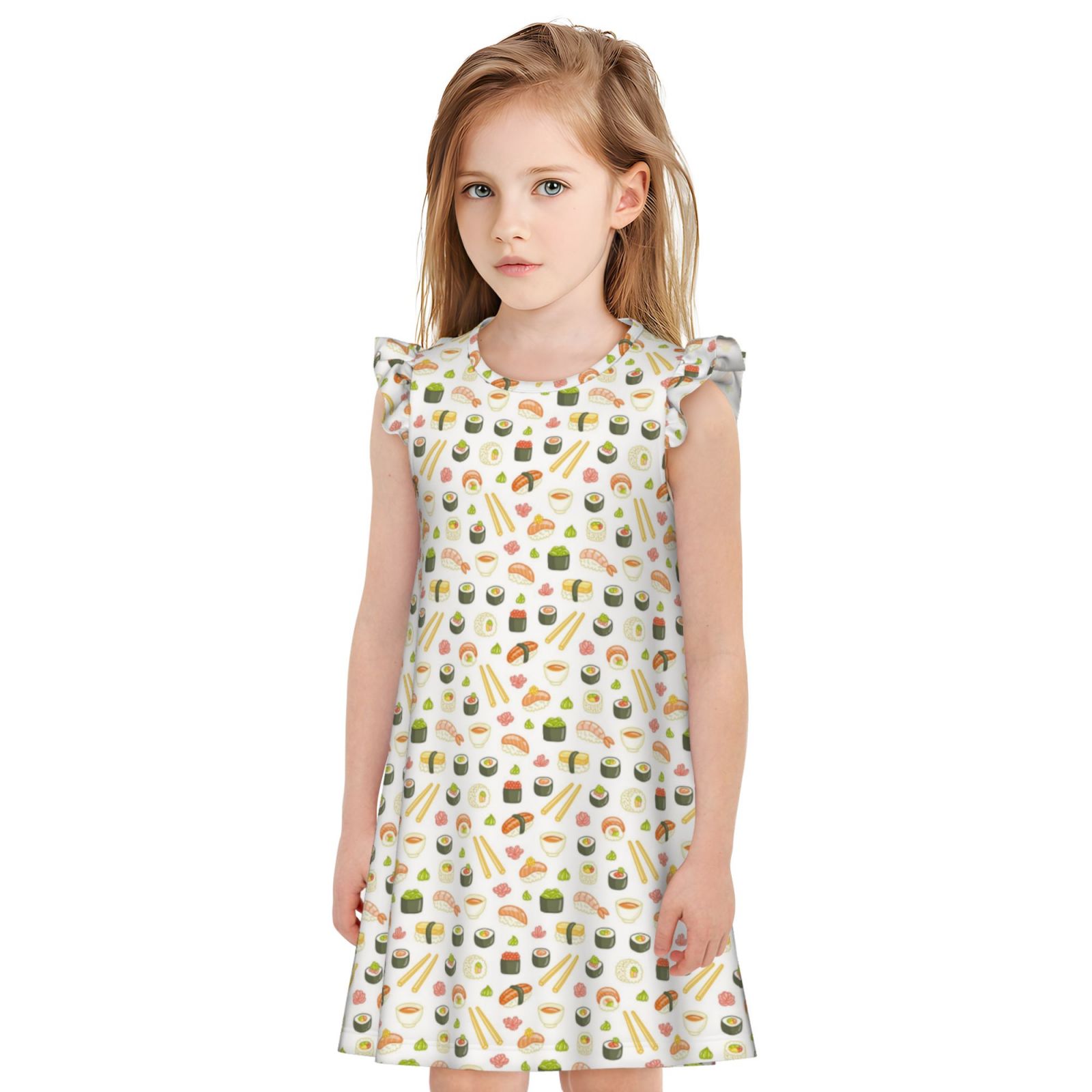 Qokaie Sushi and Rolls Print Girls Nightgowns, Nightgown Princess ...