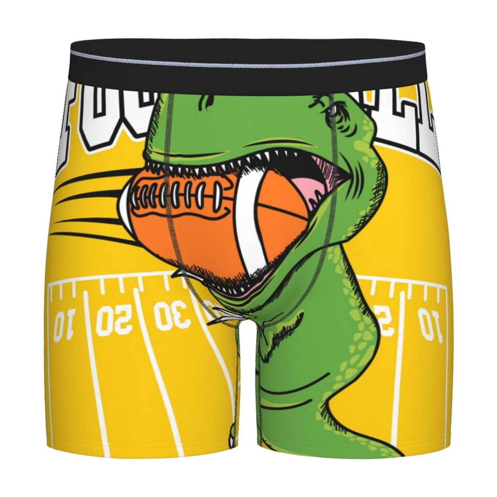 Qokaie T-Rex Playing Football for Men's Cotton Briefs Underwear, Long ...