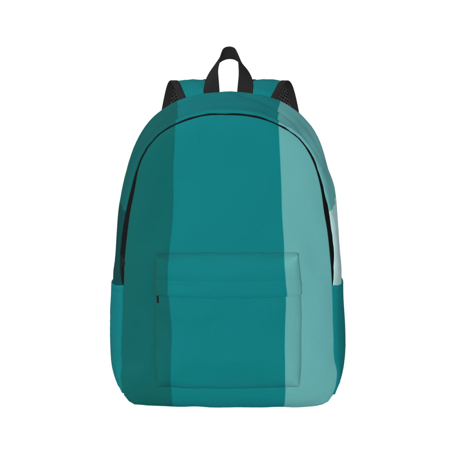 Qokaie Teal Color Pattern Canvas Backpack Travel Daypack Student ...