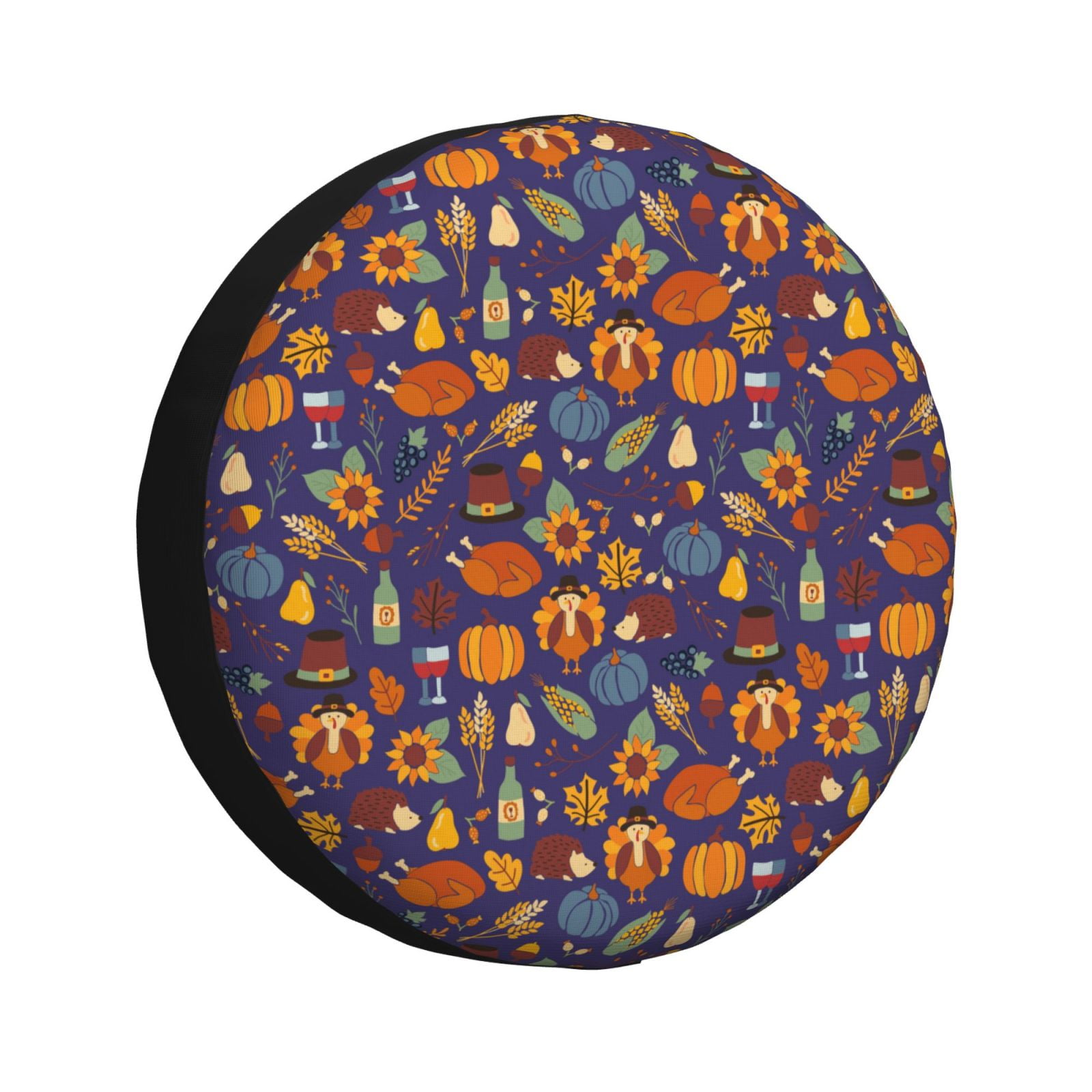 Qokaie Thanksgiving Turkey 2 Pattern Tire Cover, Waterproof Leather ...
