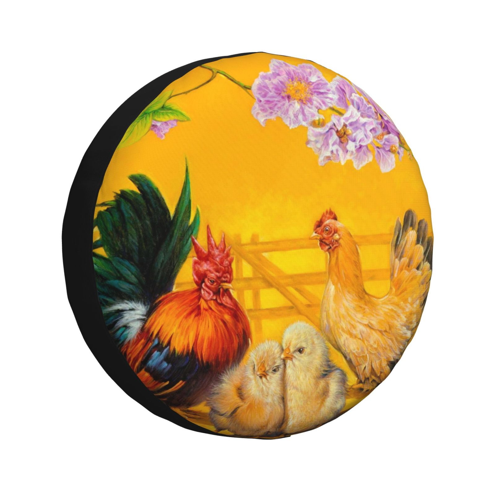 Qokaie The Chicken Family Pattern Tire Cover, Waterproof Leather Wheel ...